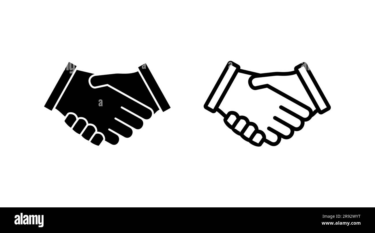 Hand shake icon vector. business handshake. contract agreement ...