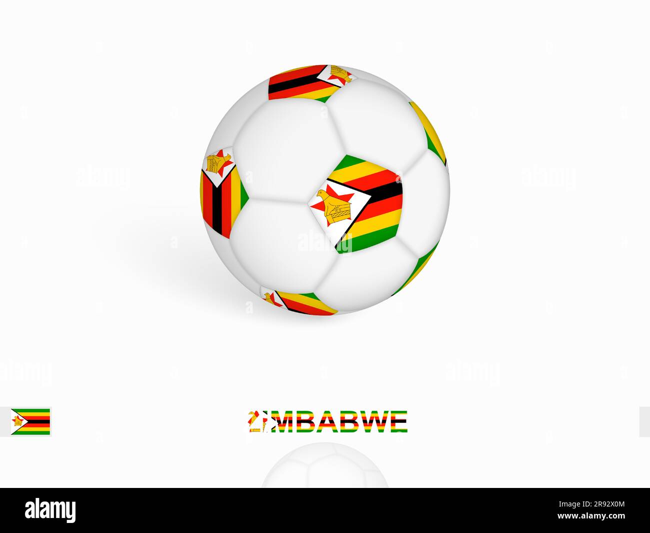 Soccer ball with the Zimbabwe flag, football sport equipment. Vector ...