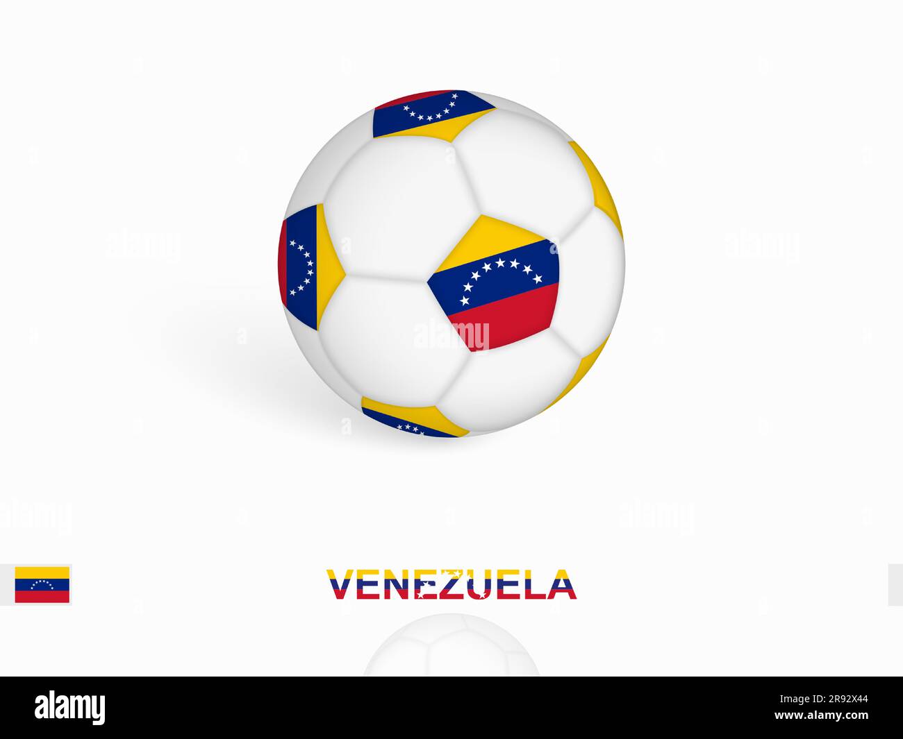 Soccer ball with the Venezuela flag, football sport equipment. Vector ...