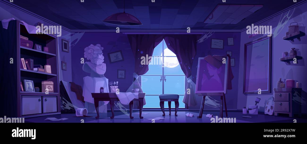 Interior messy artist studio Stock Vector Images - Alamy