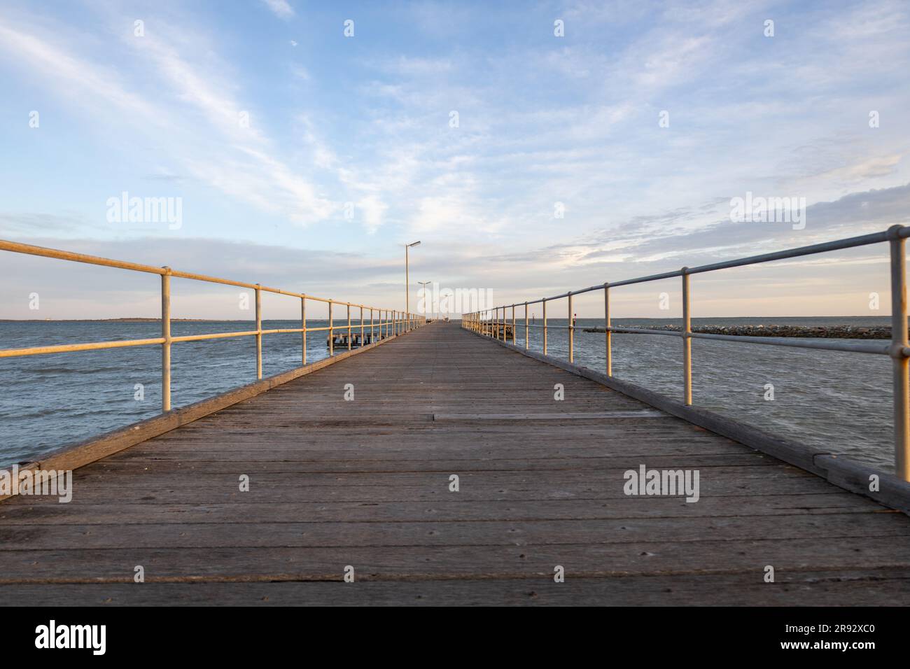 sunset on a jetty in south australia cowell Stock Photo - Alamy