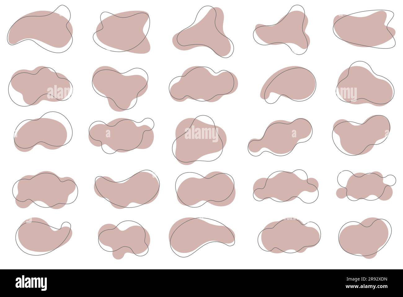 Pastel organic shapes set. Abstract irregular blots in minimal trendy ...