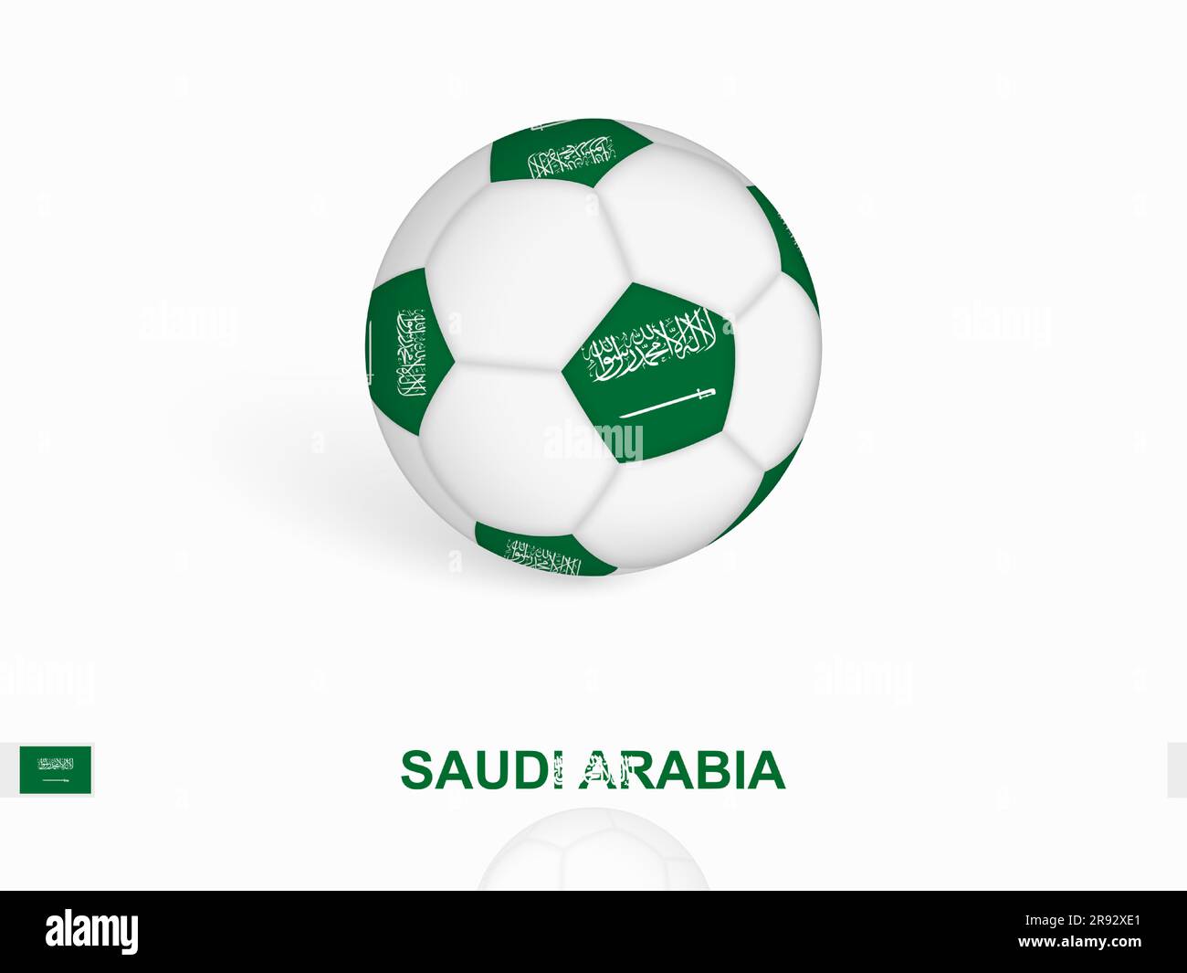 Soccer ball with the Saudi Arabia flag, football sport equipment ...