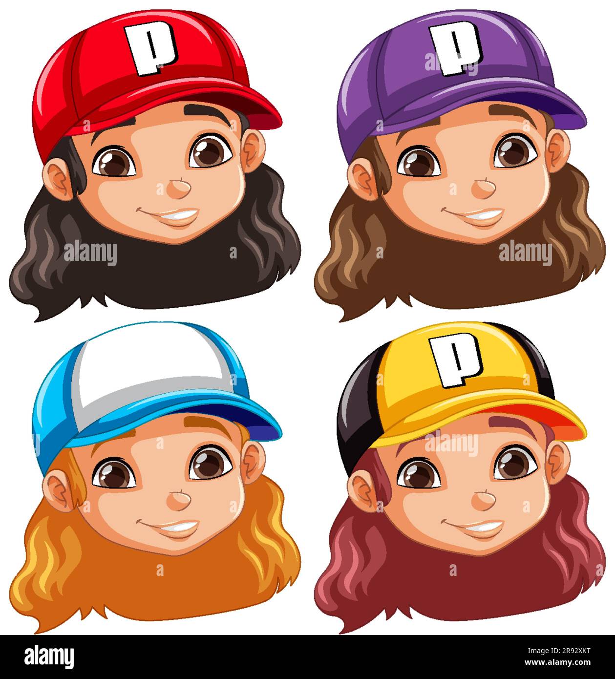 Child wearing baseball cap Stock Vector Images - Alamy