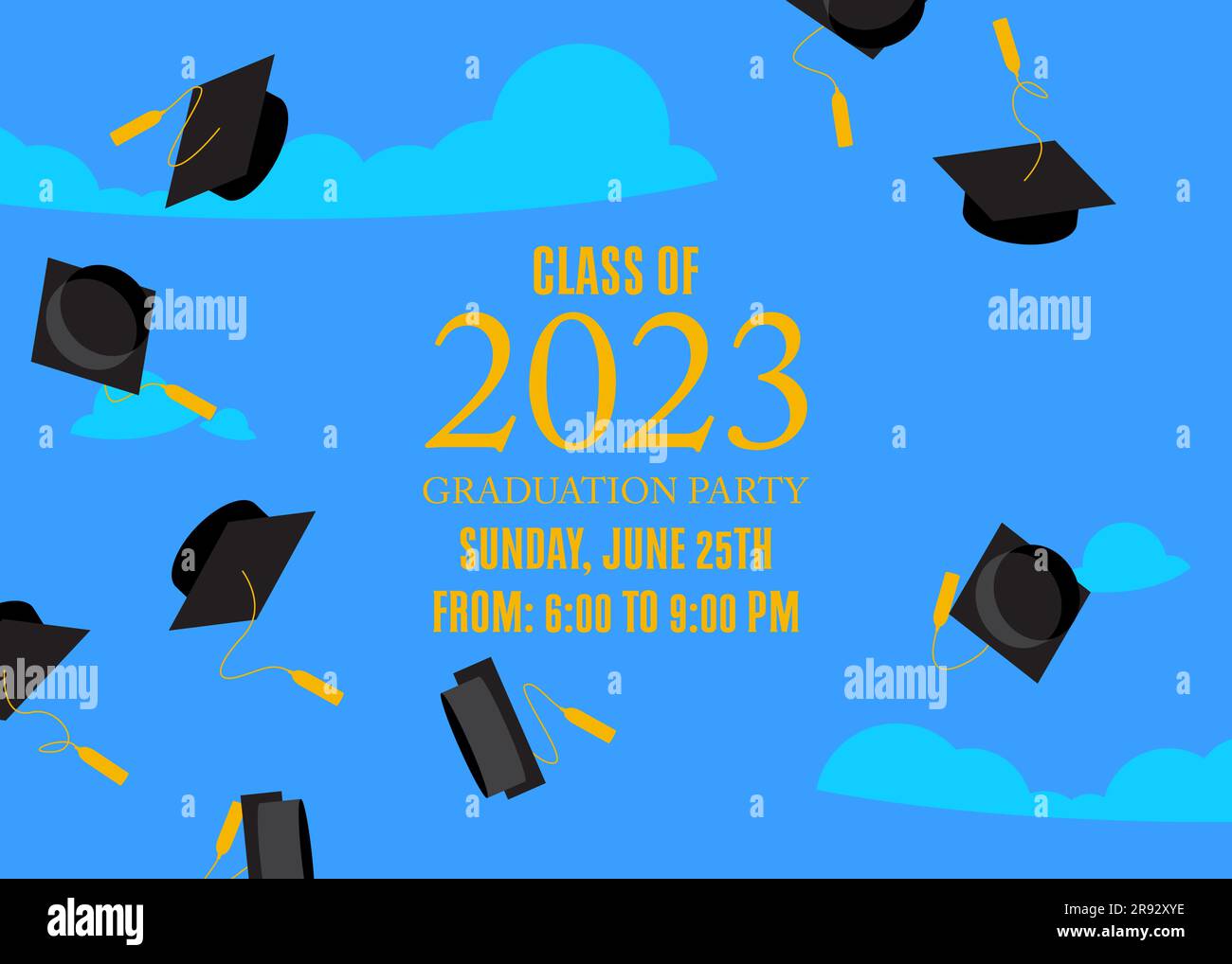 Party in honor of class of 2023 Graduates. Vector design invitation ...