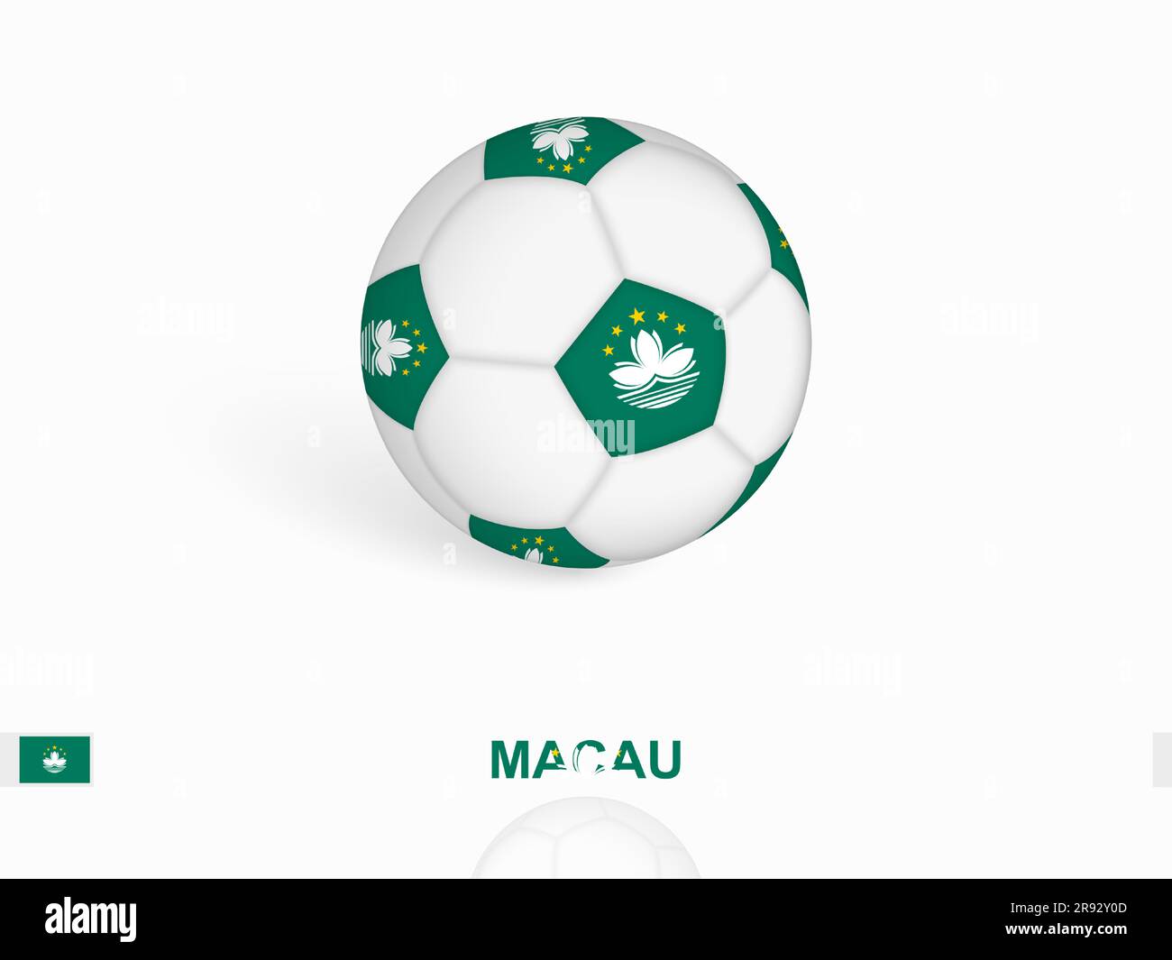 Soccer ball with the Macau flag, football sport equipment. Vector ...