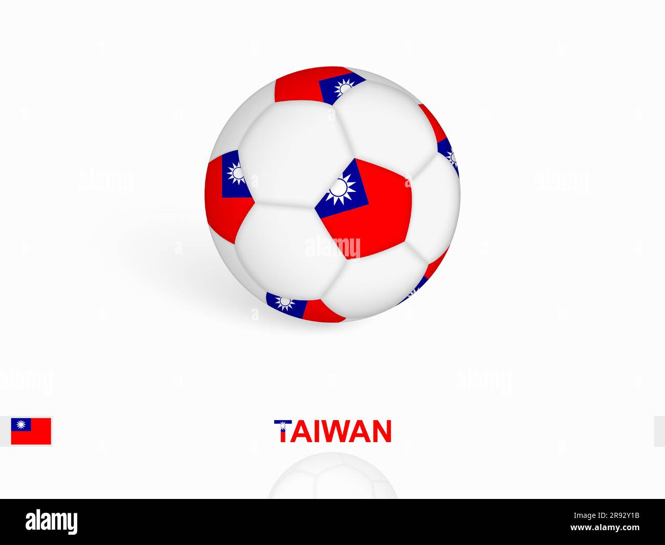 Soccer ball with the Taiwan flag, football sport equipment. Vector ...