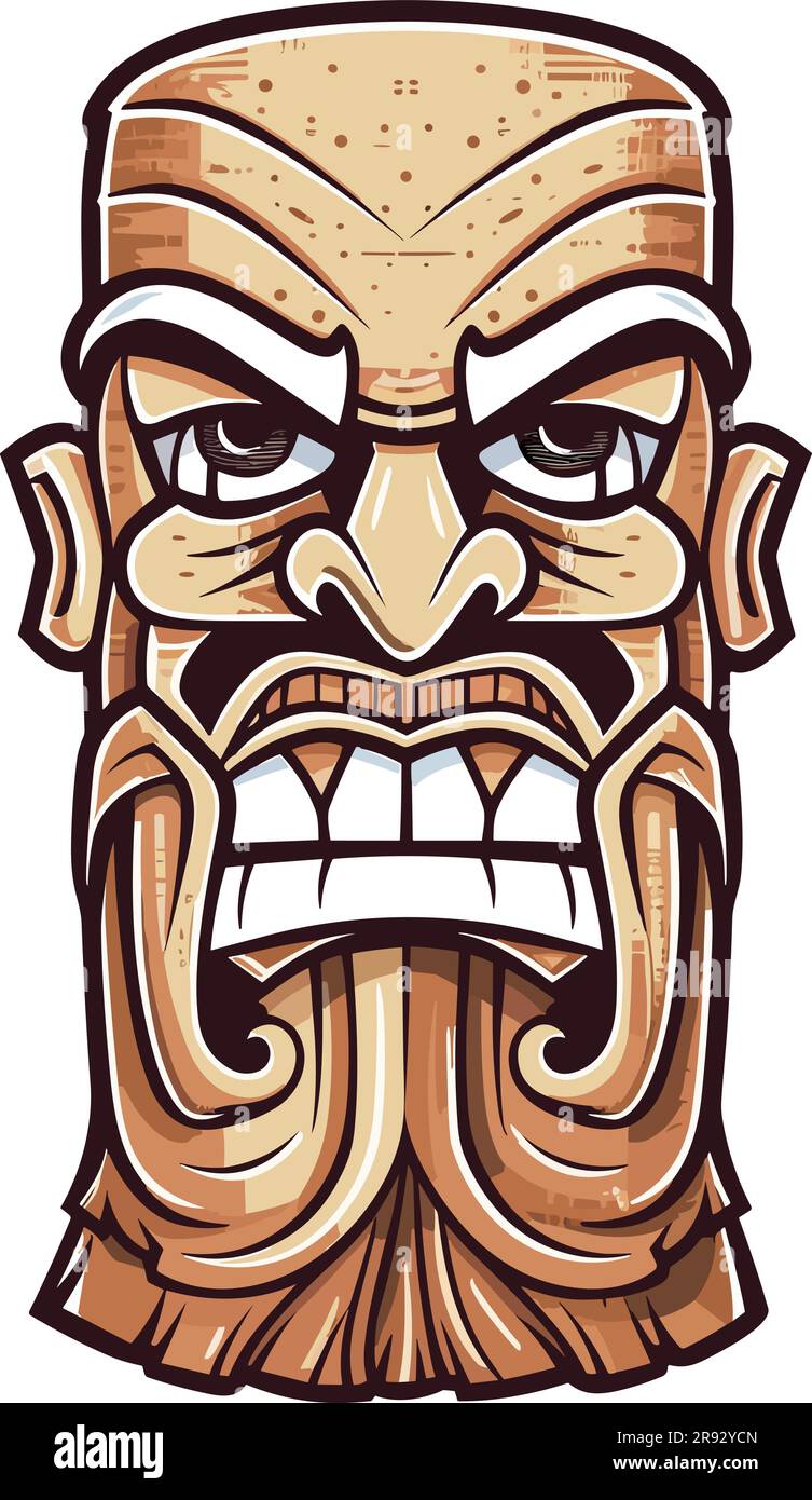 tiki festival, tiki man vector illustration, tiki man art for t-shirt ...