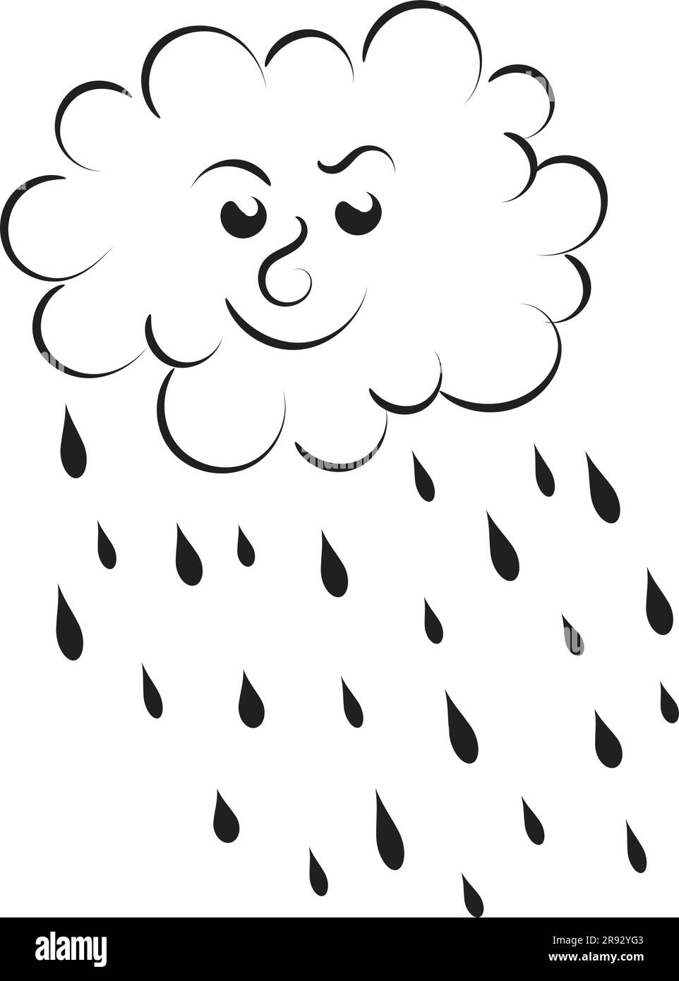 Rain Cloud Line Drawing