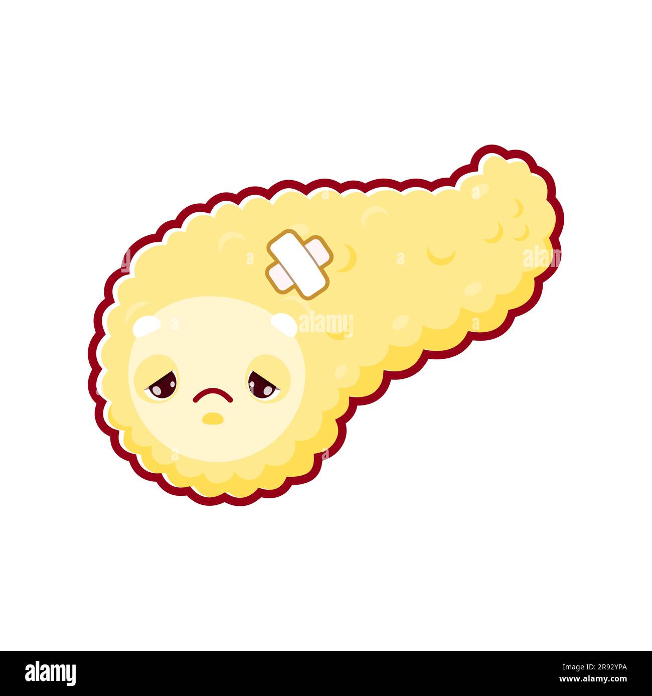 Cartoon sick pancreas organ character. Physiology and health problem ...