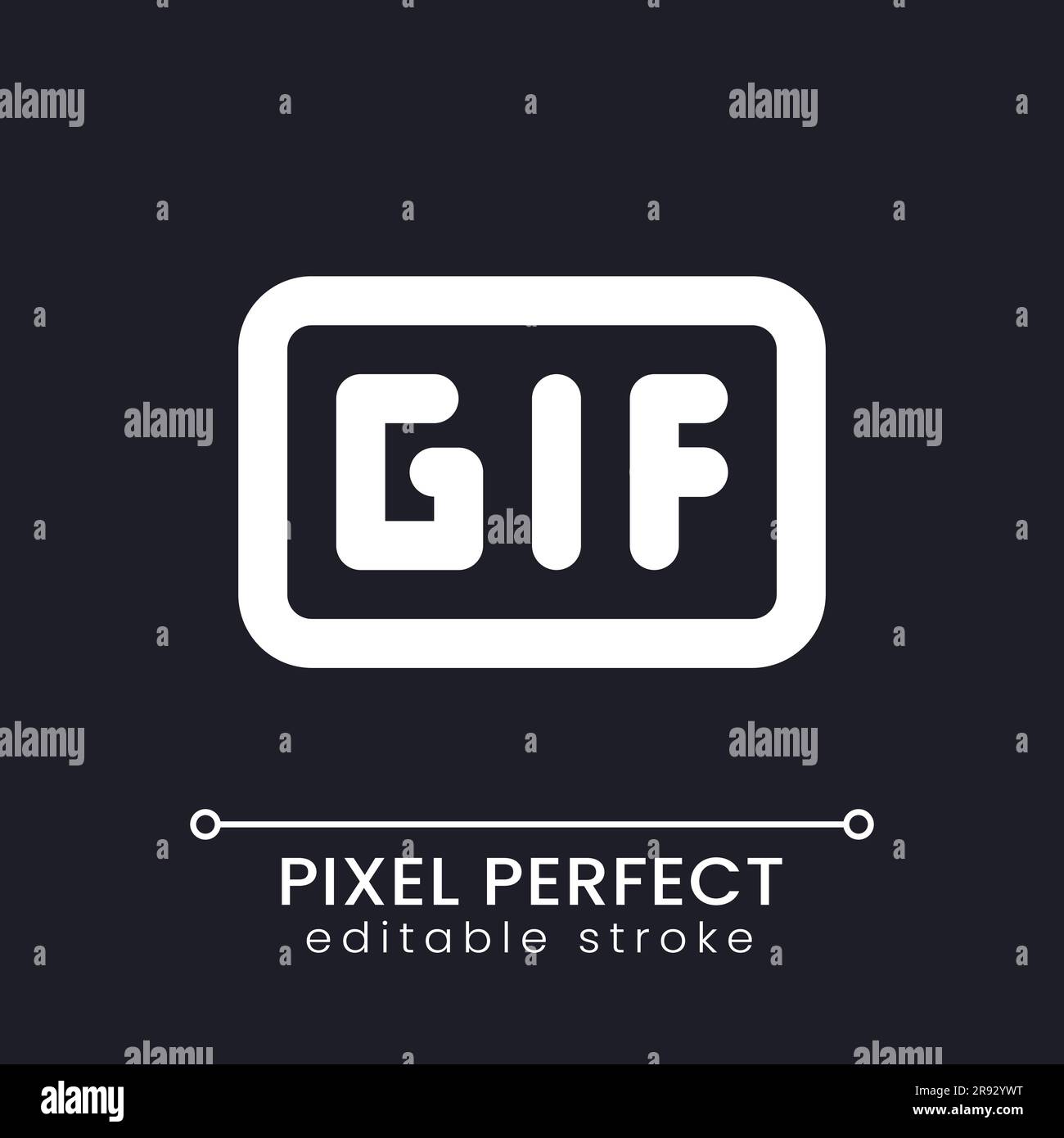 GIF pixel perfect white linear ui icon for dark theme Stock Vector ...