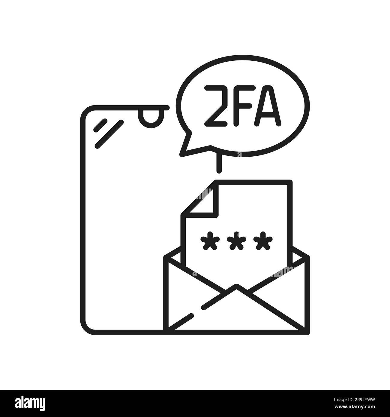 2fa Two Factor Verification And 2 Step Authentication Vector Icon Of Password In E Mail 2fa