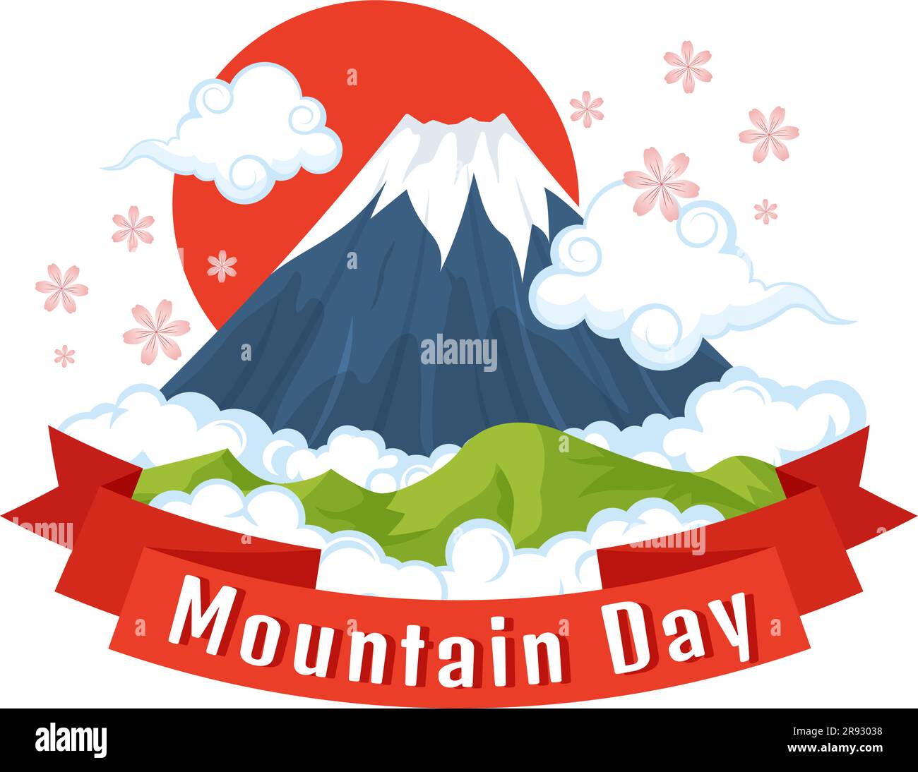 Mountain Day in Japan Vector Illustration on August 11 with Mount Fuji ...