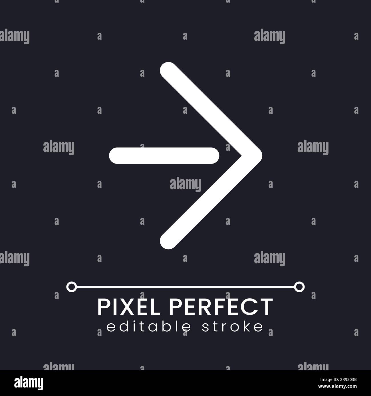 Move forward pixel perfect white linear ui icon for dark theme Stock Vector Image & Art - Alamy
