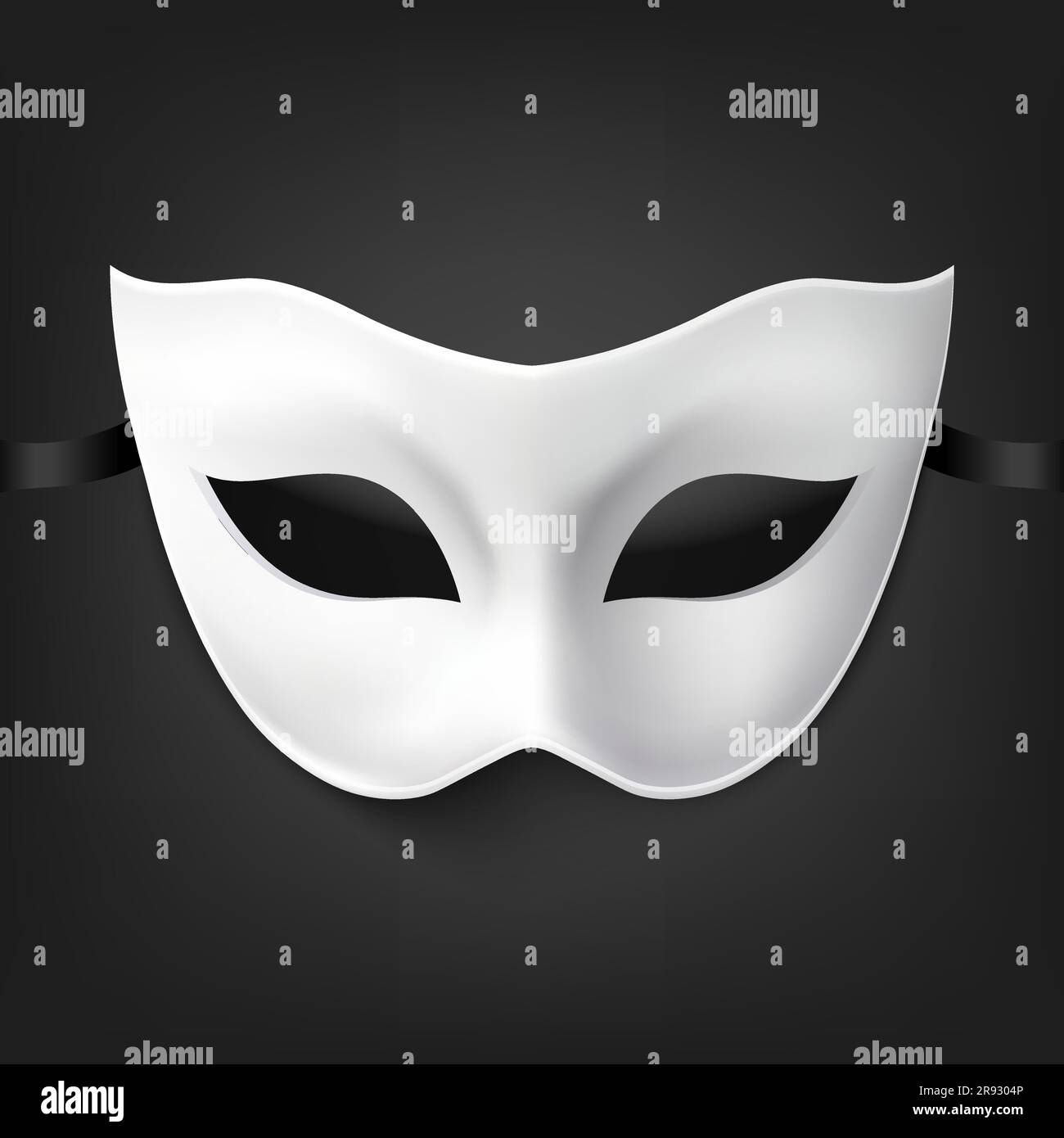 Vector 3d Realistic Blank White Carnival Vintage Mask Icon Closeup ...