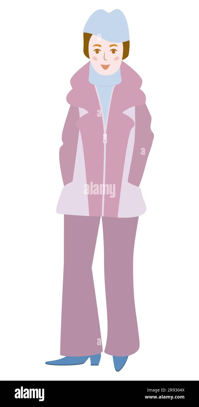 Woman Full height portrait Design element Vector illustration Isolated ...