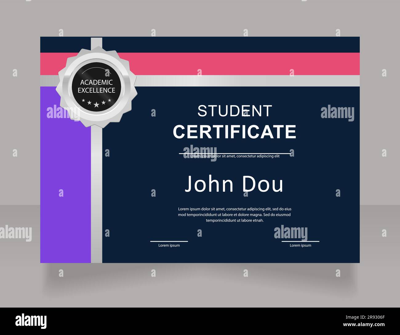 Graphic design course student certificate design template Stock Vector ...