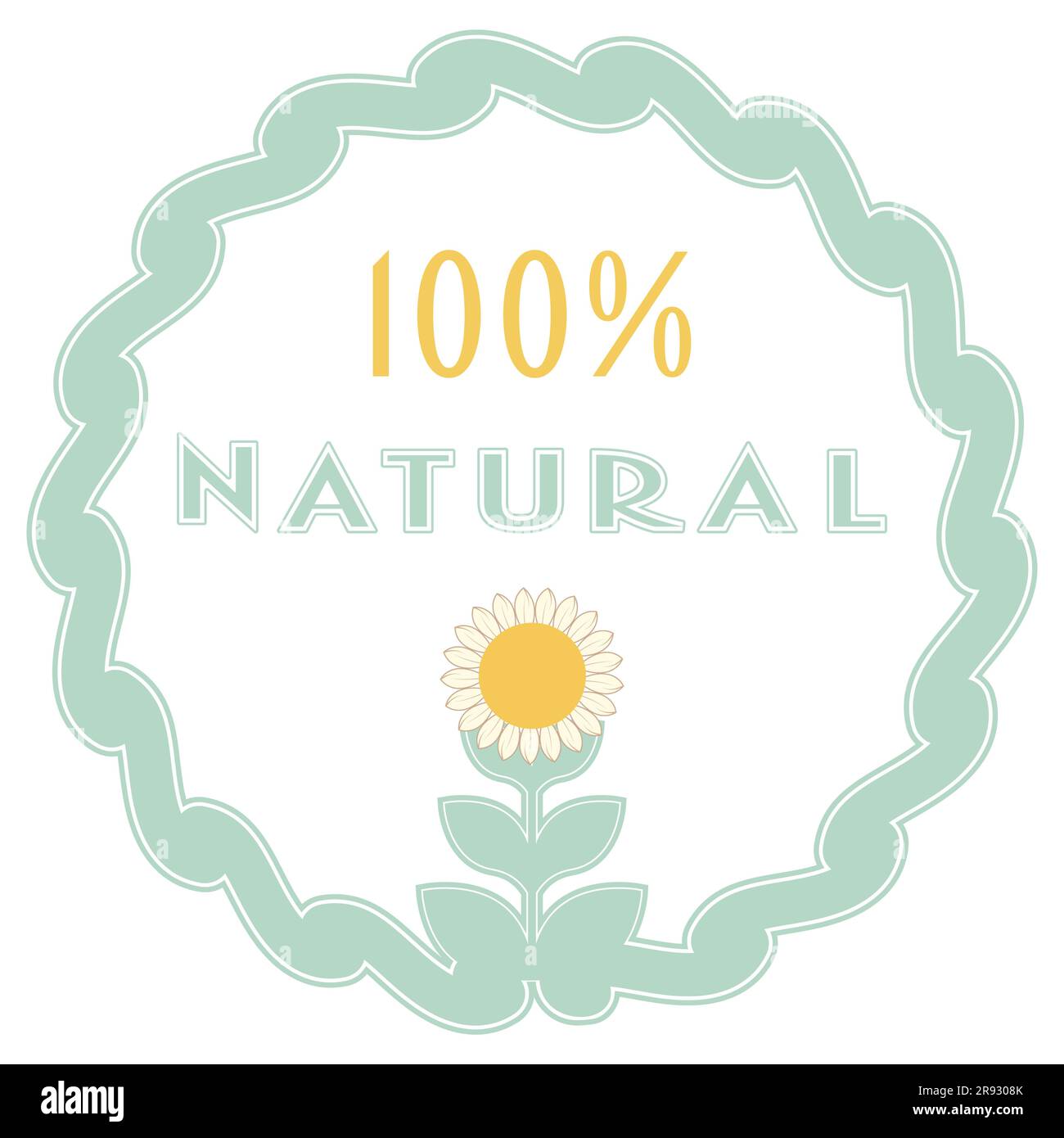 100% natural product sticker, label, badge, and logo. Ecology icon ...