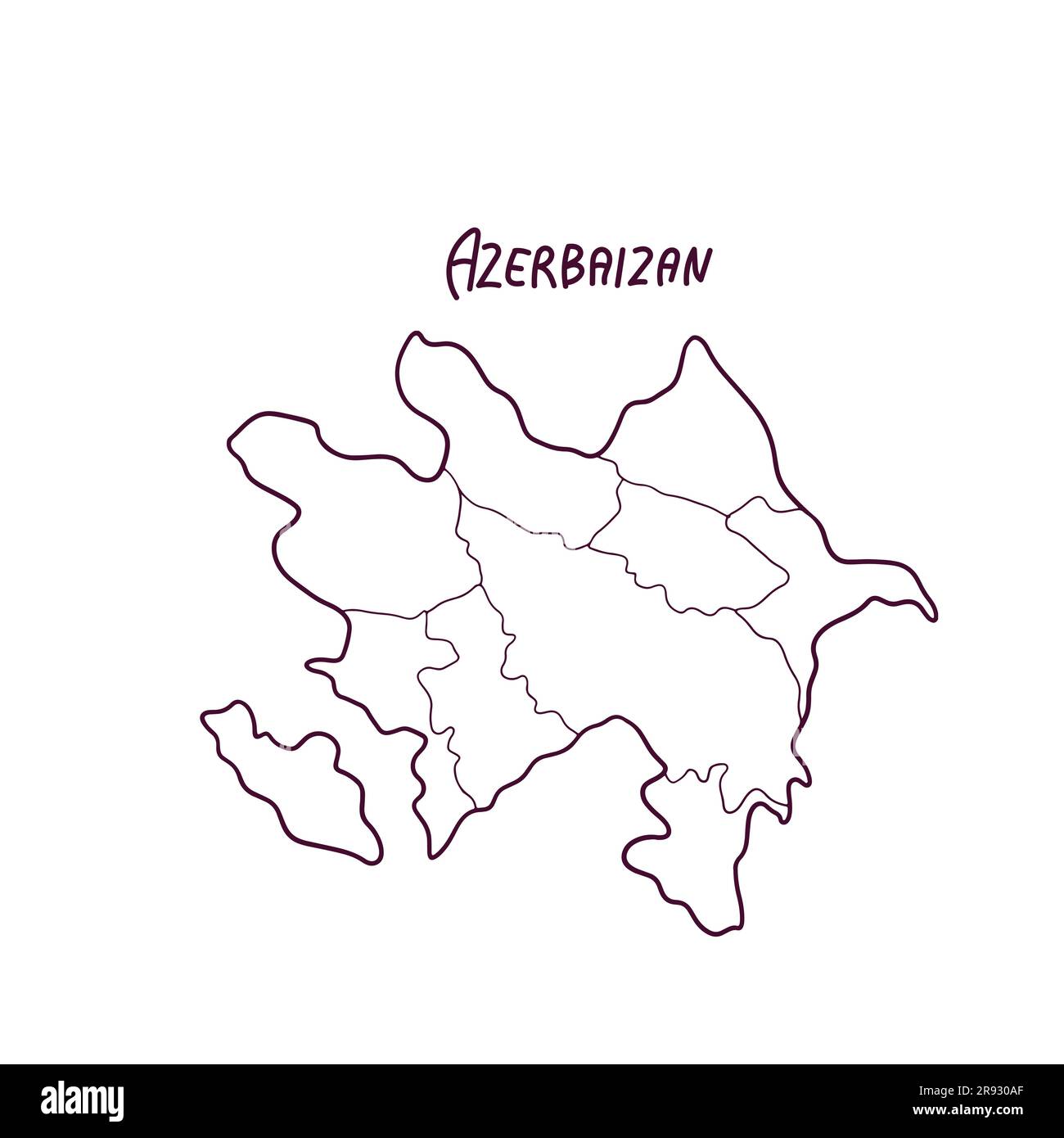 Hand Drawn Doodle Map Of Azerbaijan. Vector Illustration Stock Vector ...