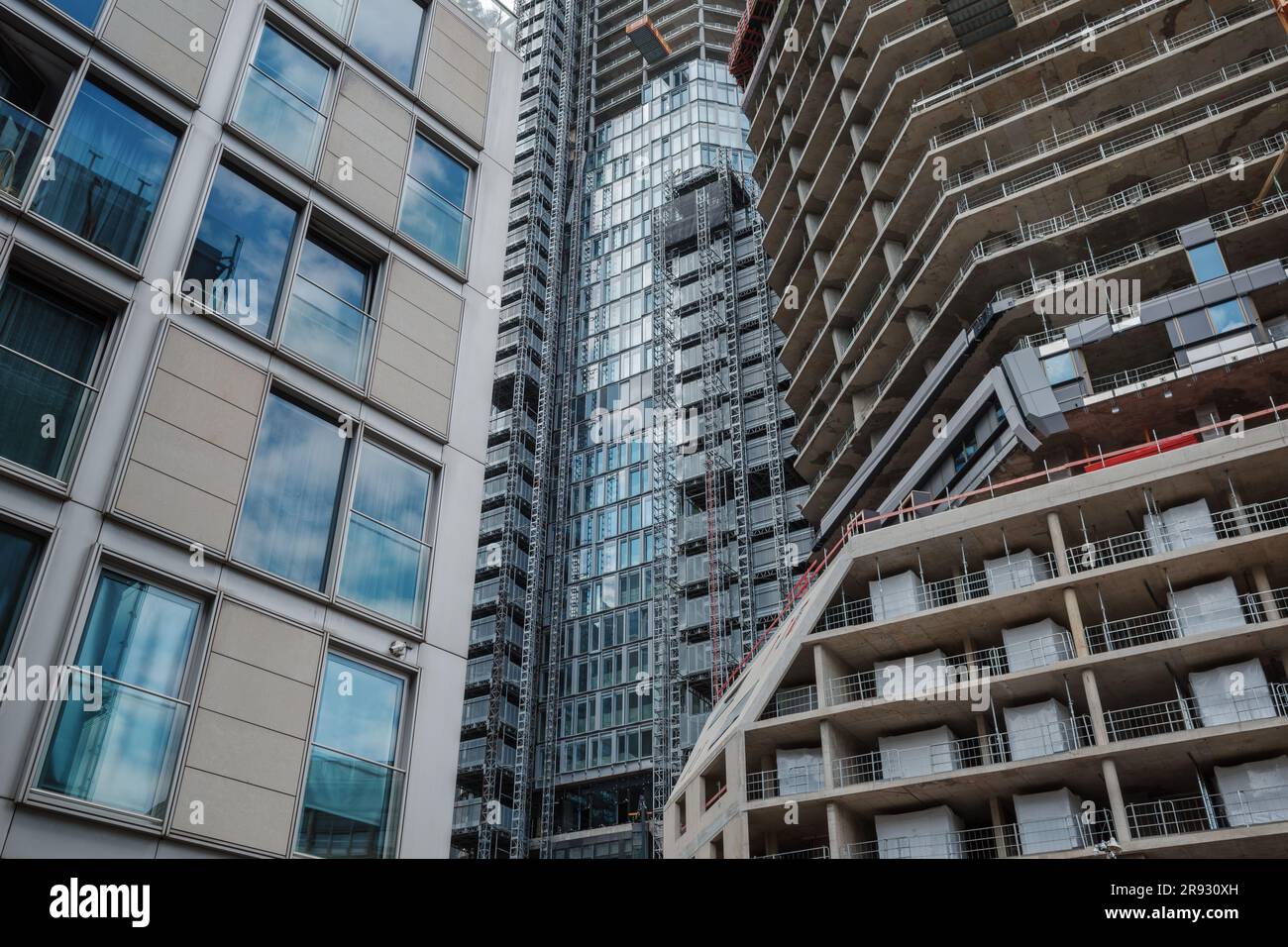 Exterior dense architectural detail modern facade of High-rise office ...