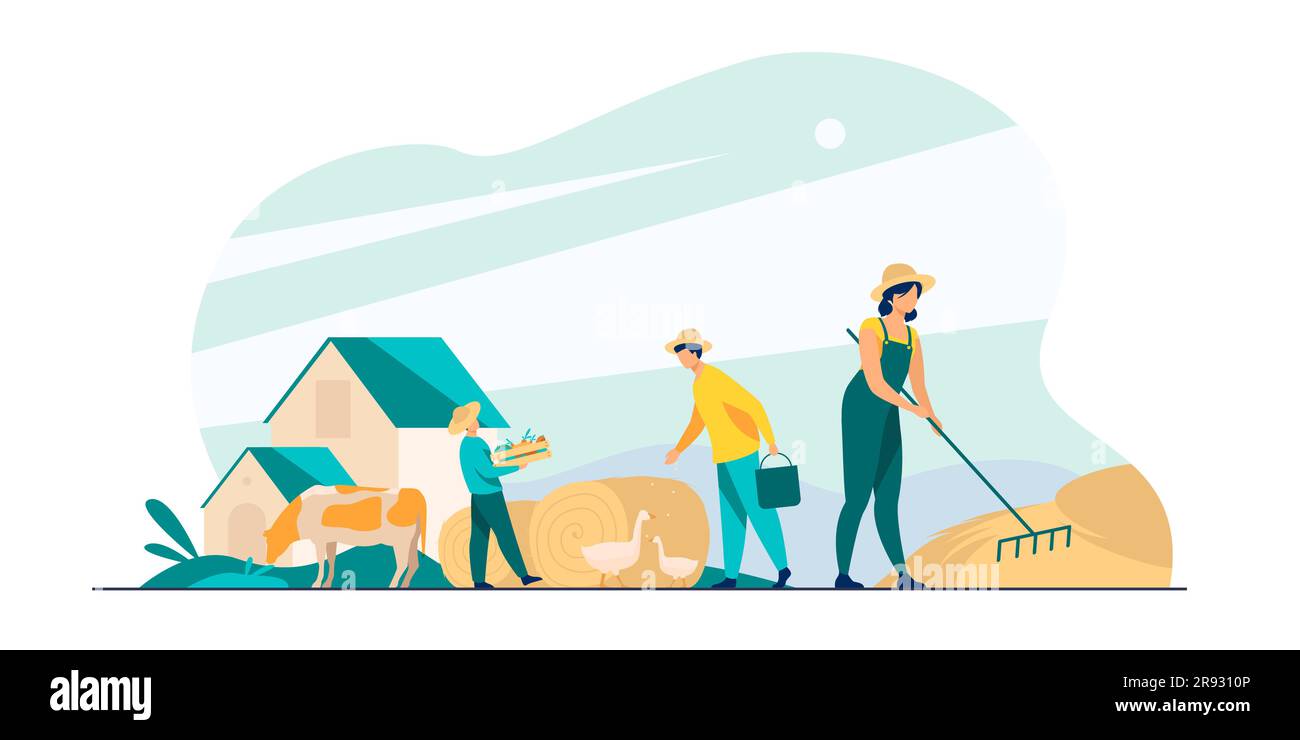 Group of people working on farm Stock Vector Image & Art - Alamy