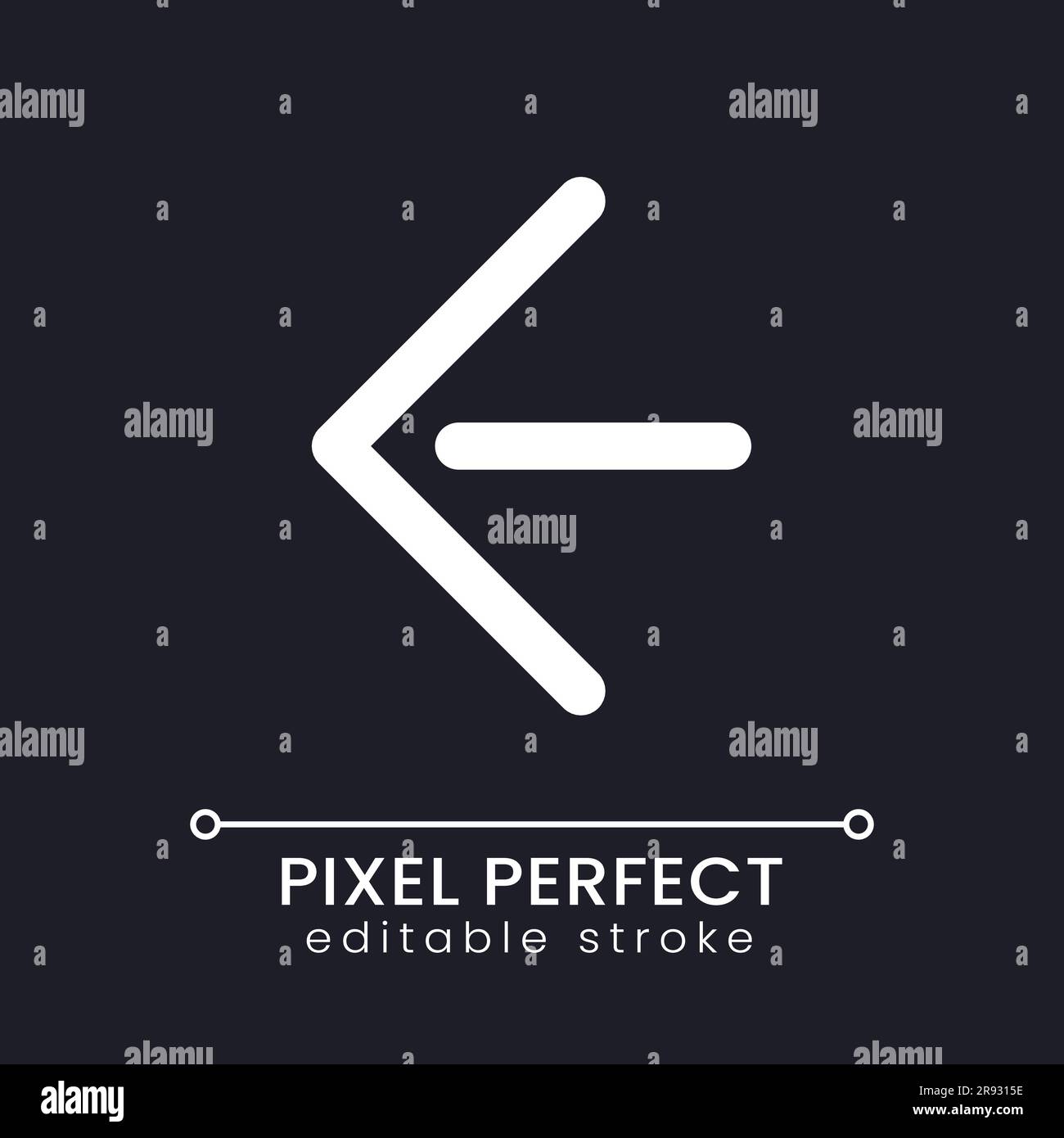 Move back pixel perfect white linear ui icon for dark theme Stock Vector Image & Art - Alamy