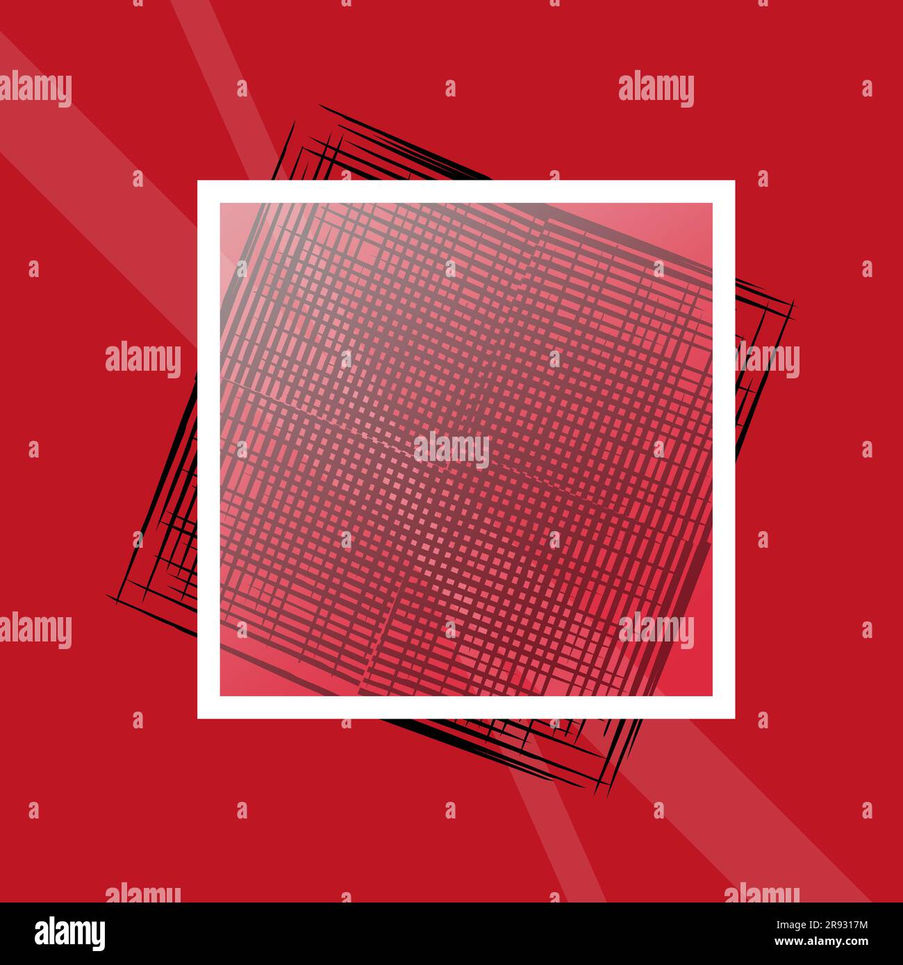 Grid black paint over square frame. Copy space Vector illustration Red ...