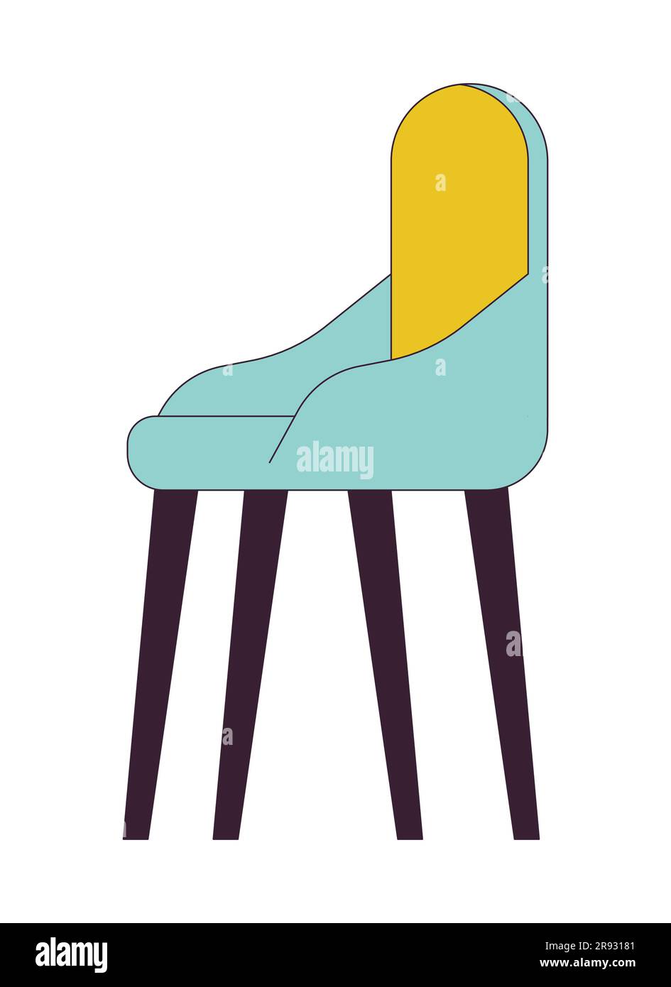 Office Chair Flat Line Color Isolated Vector Object Stock Vector Image