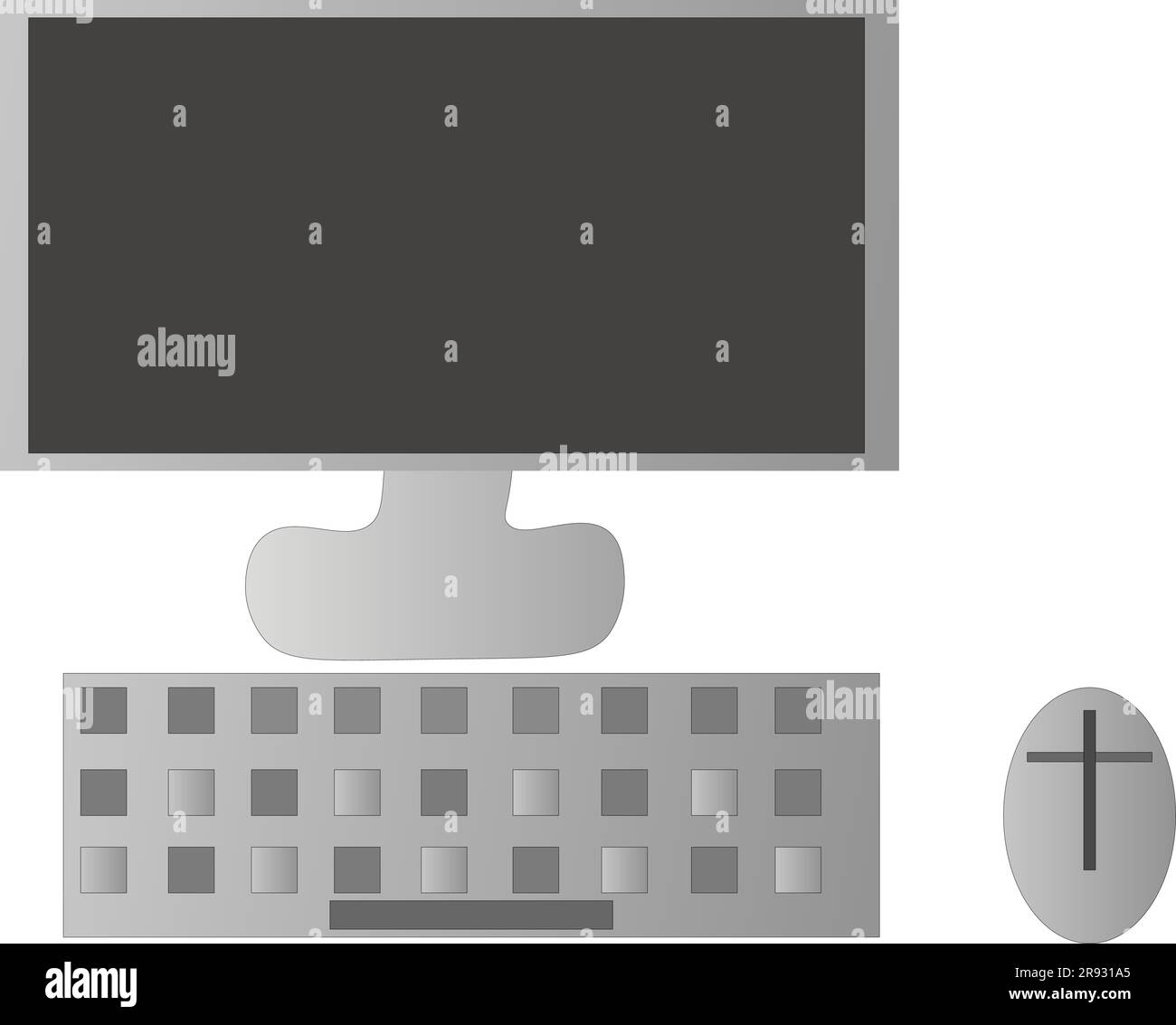 Computer on a white background, children's drawing. Vector illustration ...