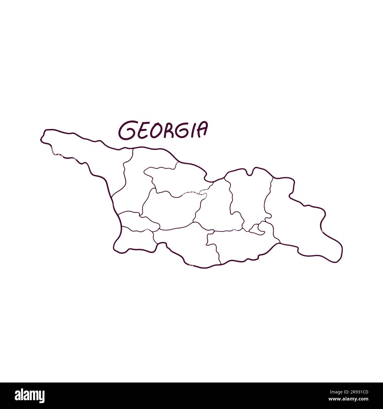 Hand Drawn Doodle Map Of Georgia. Vector Illustration Stock Vector ...