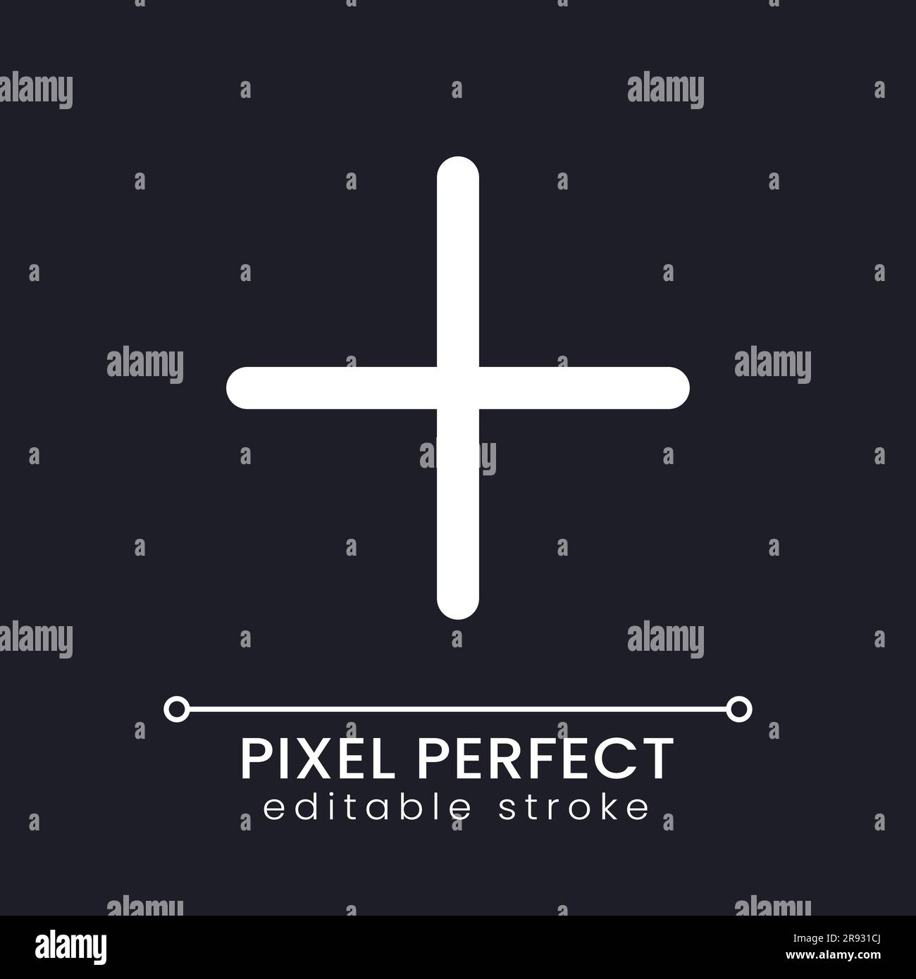 Plus pixel perfect white linear ui icon for dark theme Stock Vector ...