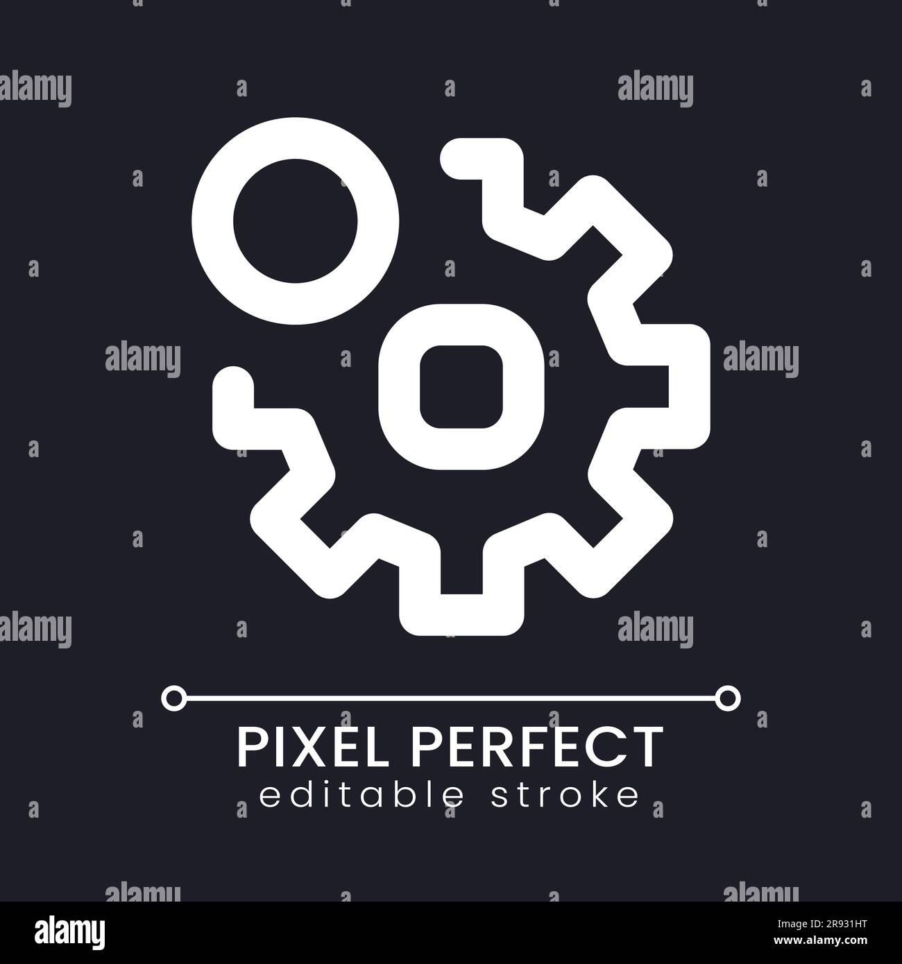 Settings Notification Pixel Perfect White Linear Ui Icon For Dark Theme Stock Vector Image And Art