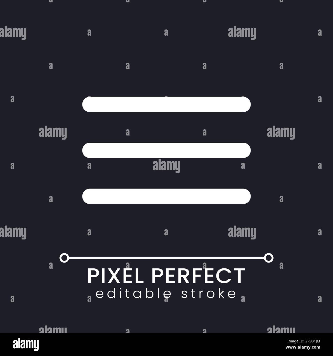 Hamburger menu pixel perfect white linear ui icon for dark theme Stock Vector Image & Art - Alamy