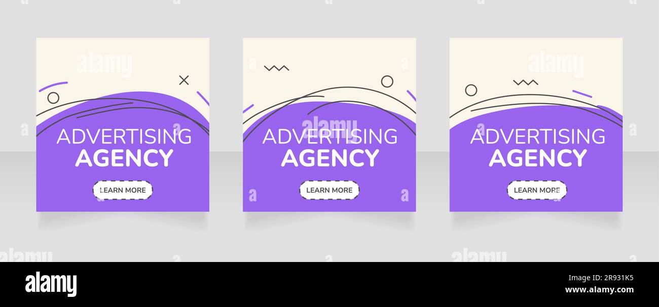 Advertising agency square web banner design template Stock Vector Image ...