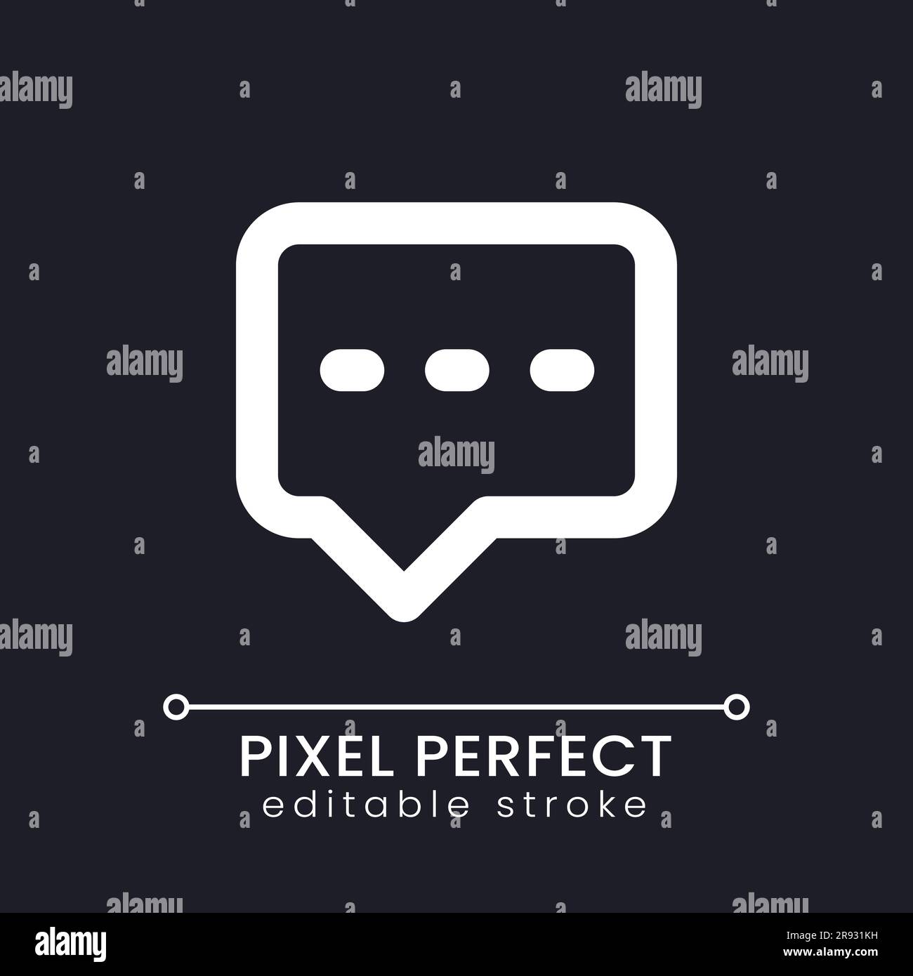 Typing message pixel perfect white linear ui icon for dark theme Stock Vector Image & Art - Alamy
