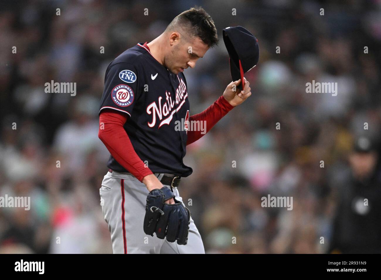 Washington Nationals starting pitcher Patrick Corbin walks back to the ...