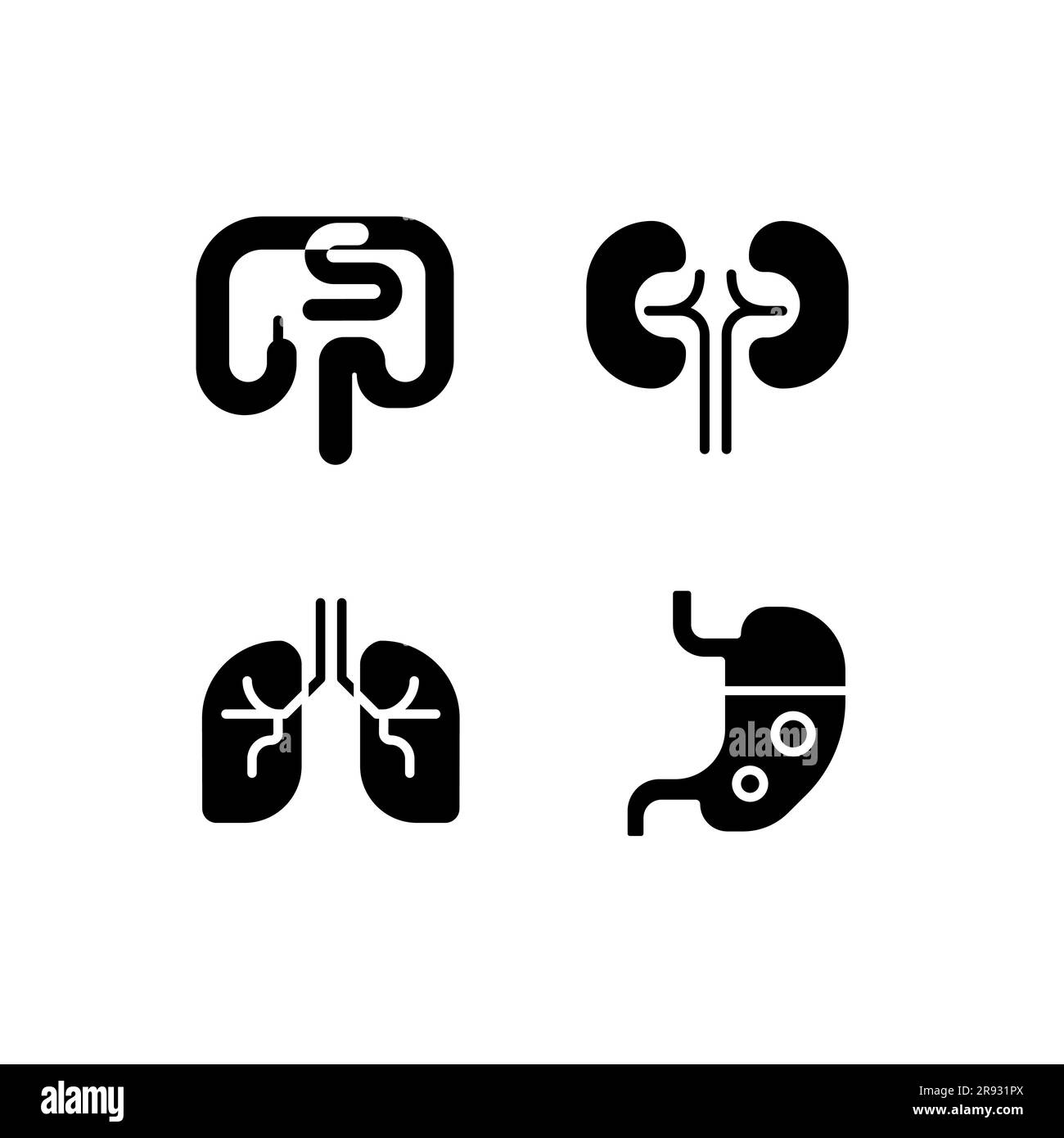 Human organs black glyph icons set on white space Stock Vector Image ...