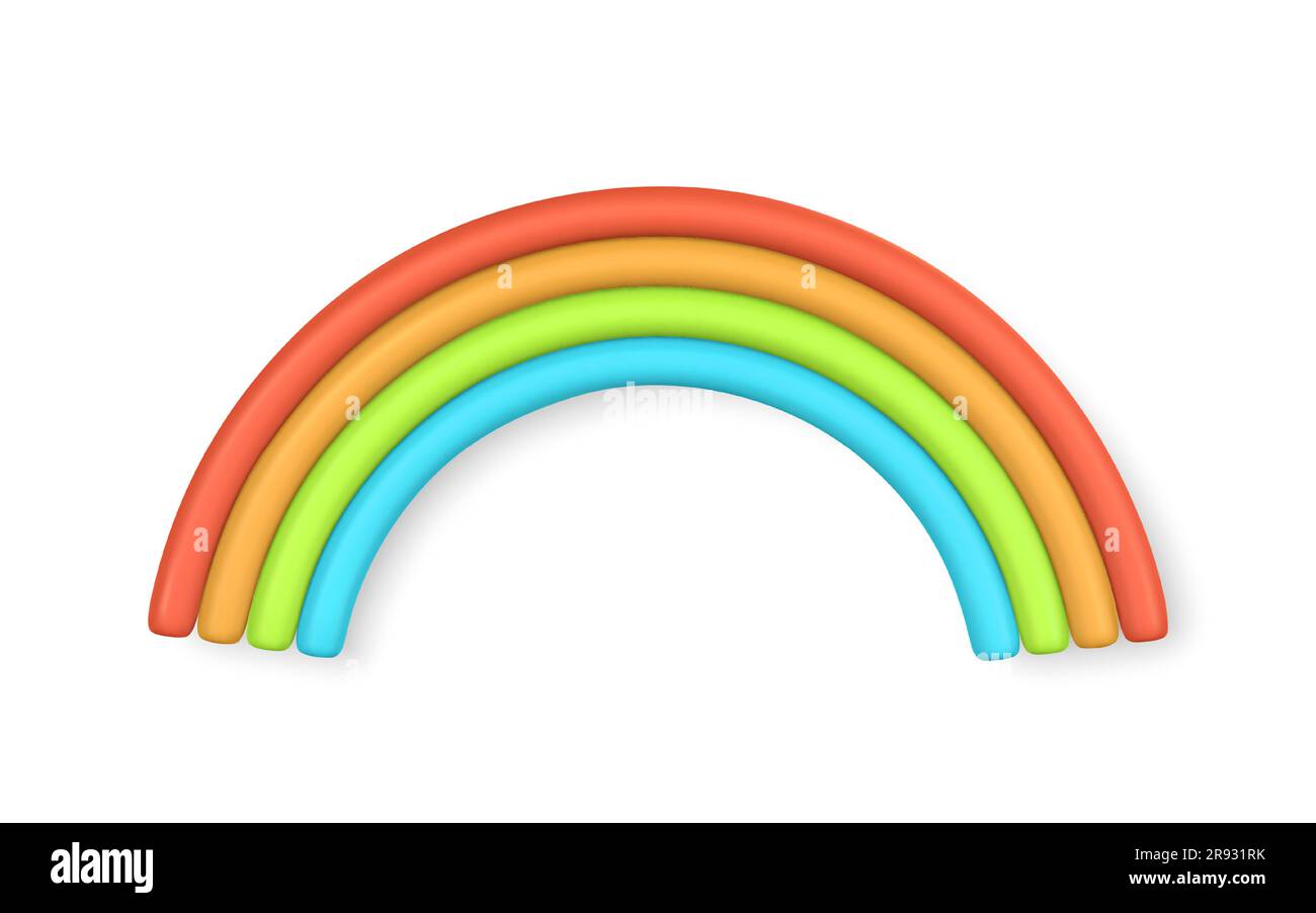 3d rainbow in cartoon style. Phenomenon Concept. Vector illustration ...