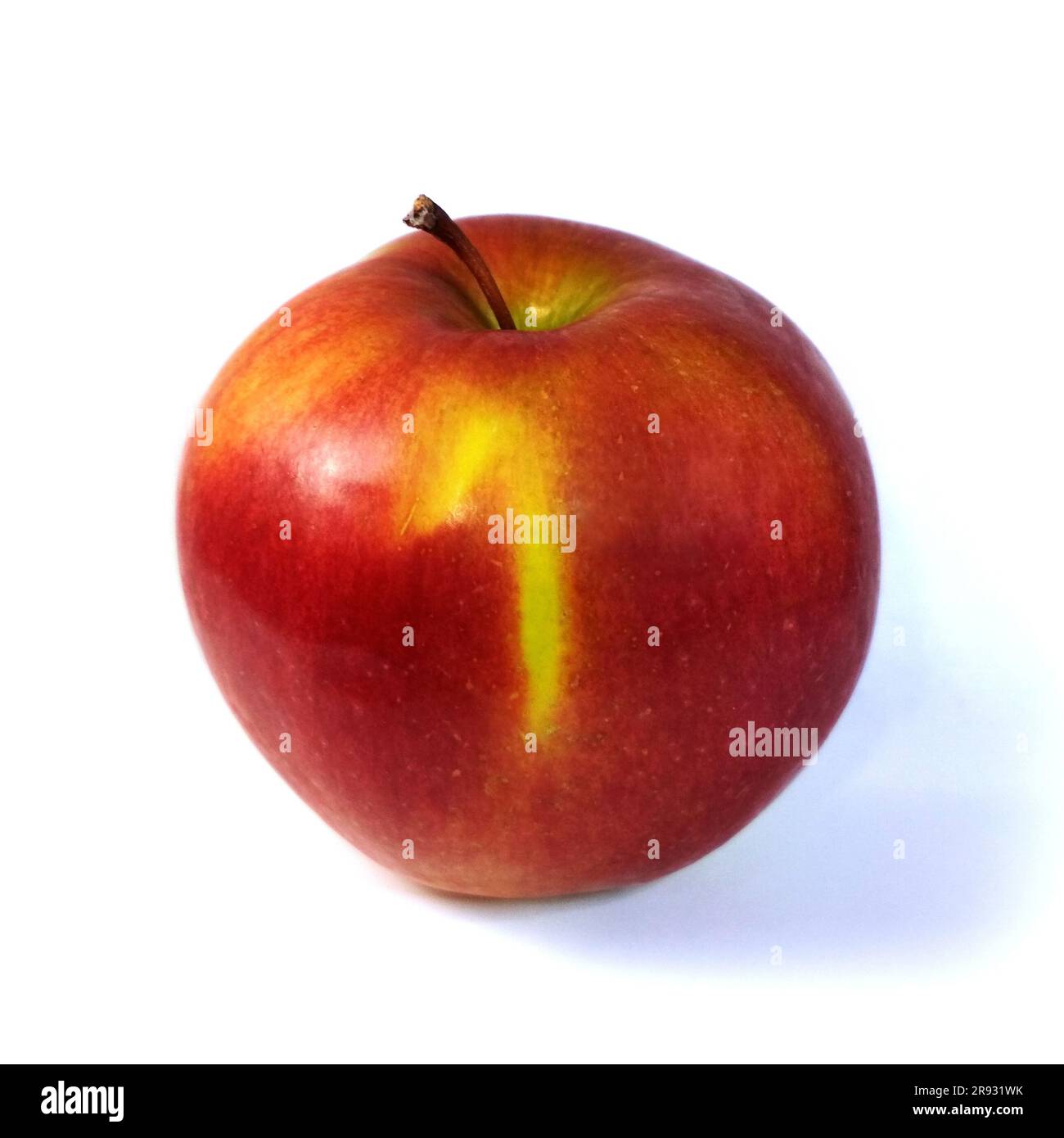 Macro photo red apple fruit number one shadow isolated on white ...