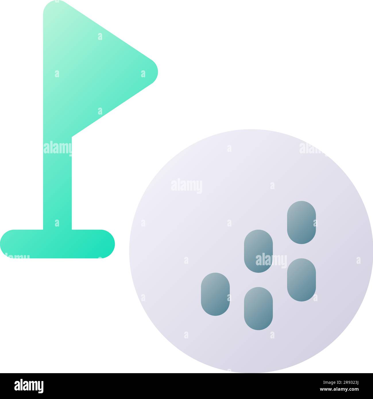 Golf ball and cup tag pixel perfect flat gradient two-color ui icon Stock Vector Image & Art - Alamy