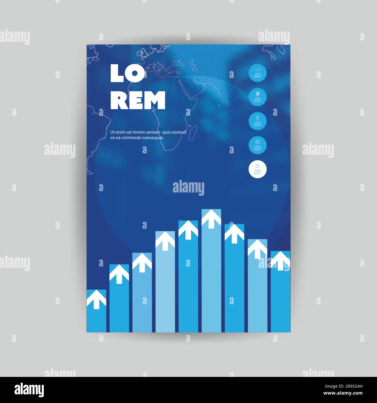 Blue Modern Style Flyer or Cover Design for Your Business with World ...