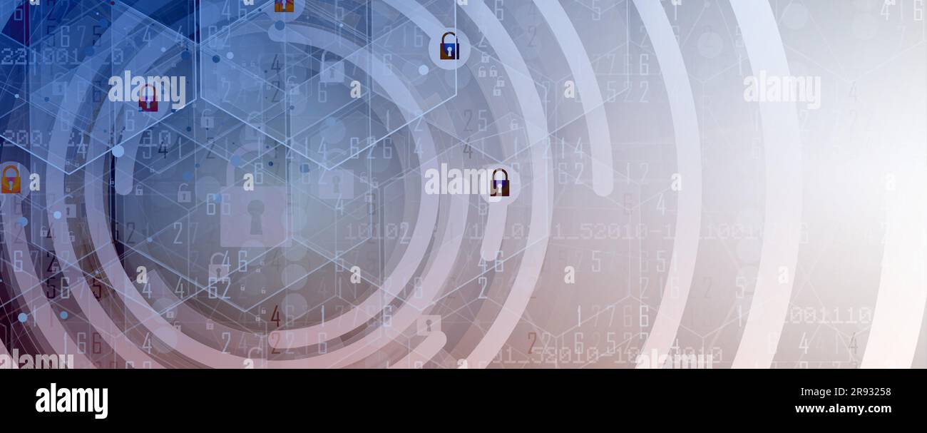 internet digital syber security technology concept for business background. Lock on circuit ...