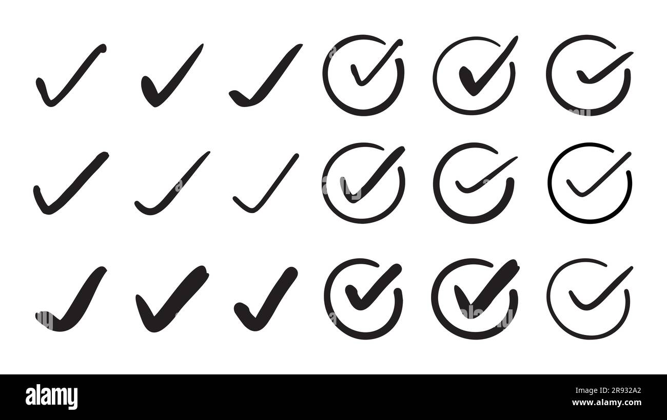check mark icon set. Black color check mark symbol Stock Vector Image & Art - Alamy