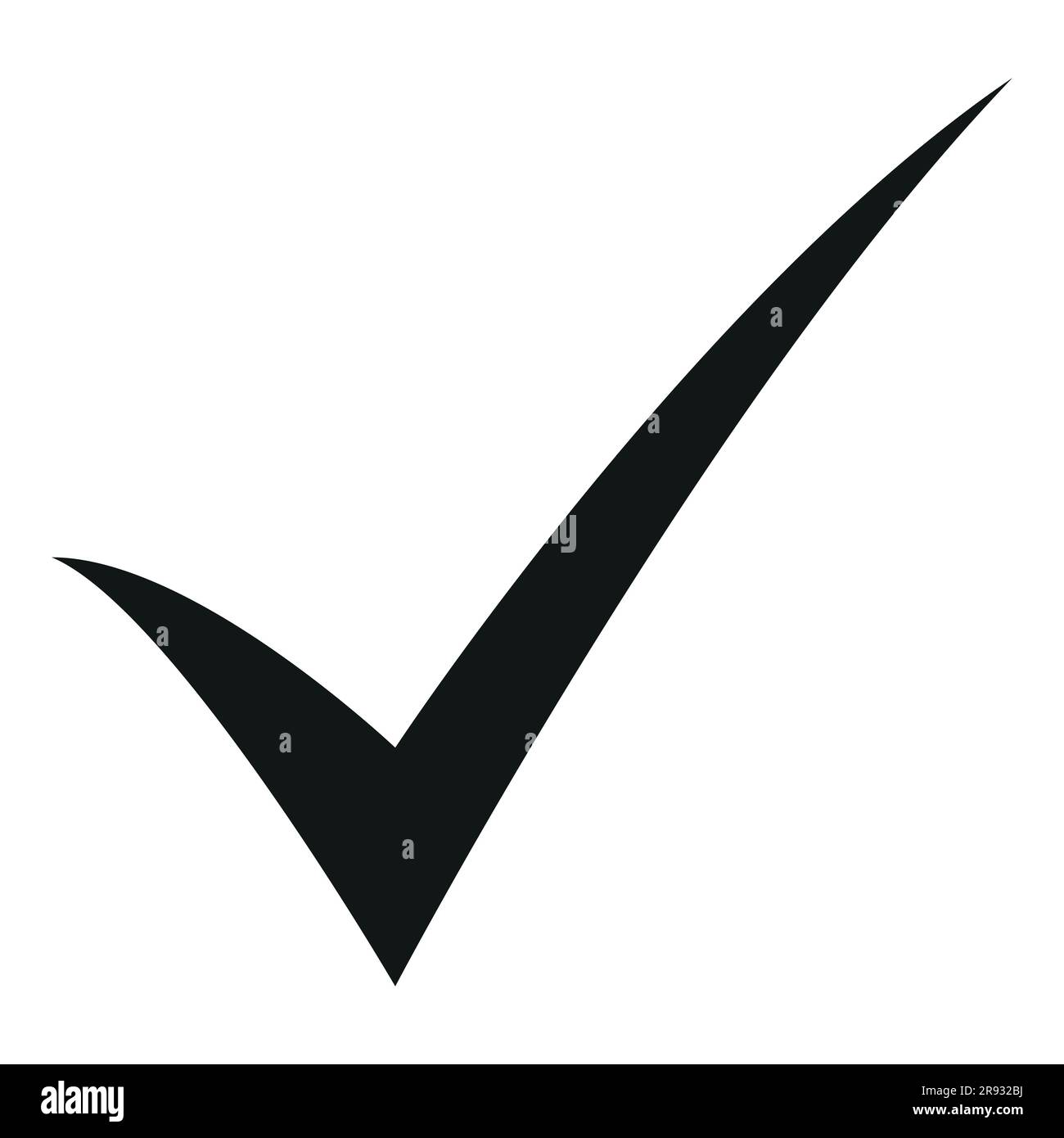 OK sign symbol, black and white vector illustration of check mark icon ...