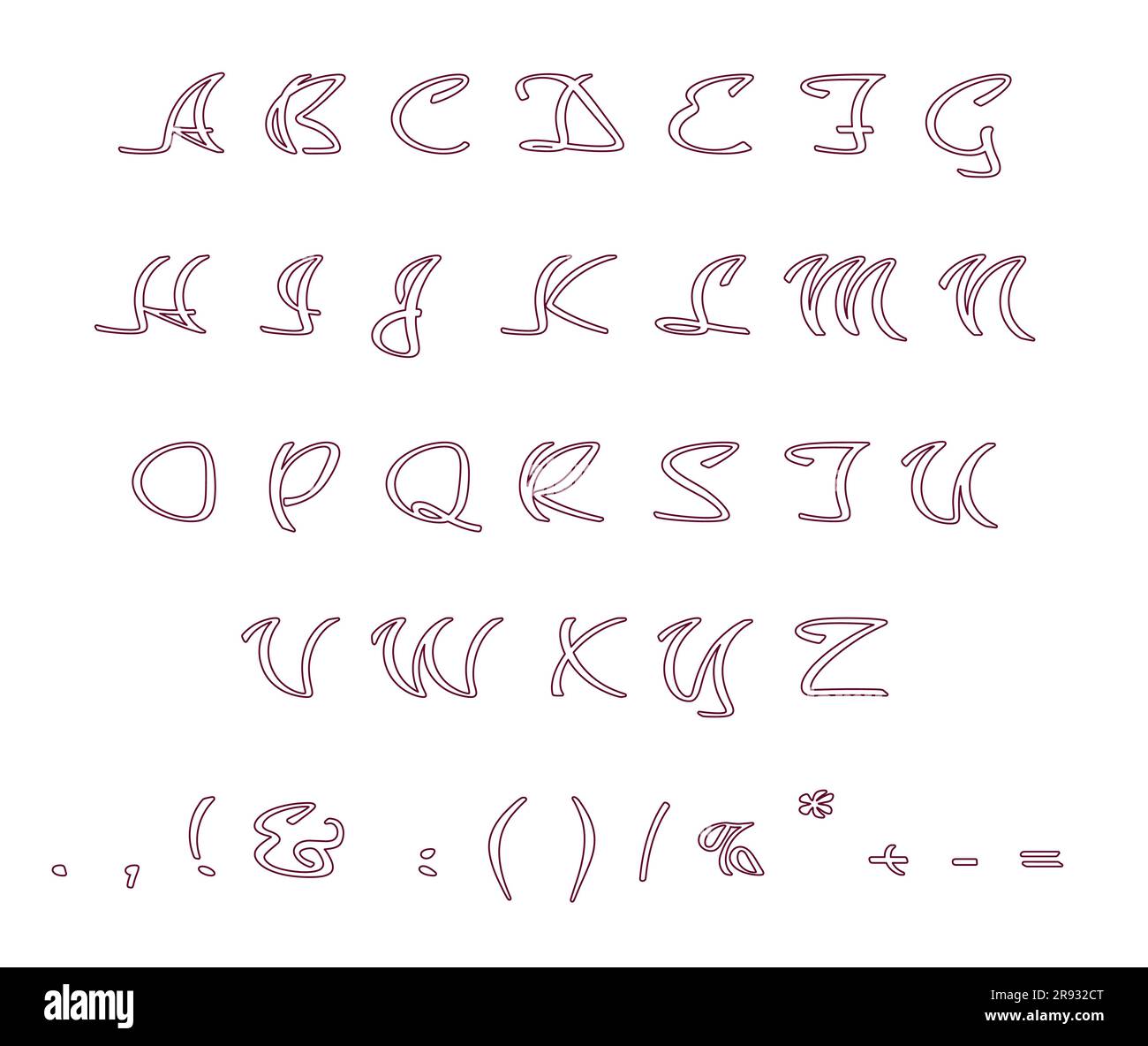 Creative cursive line style alphabet set Stock Vector Image & Art - Alamy