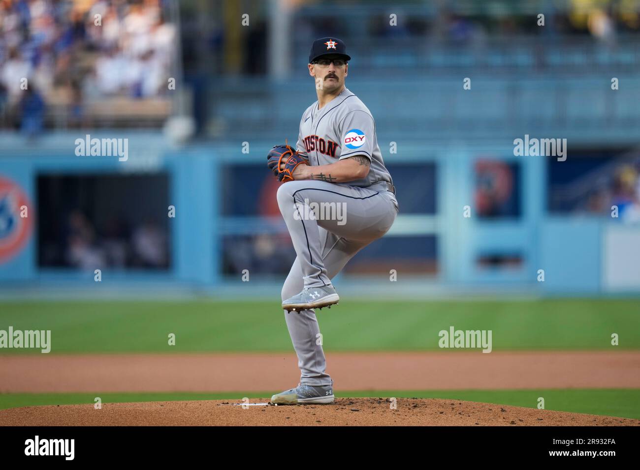Houston Astros starting pitcher J.P. France winds up to throw against ...