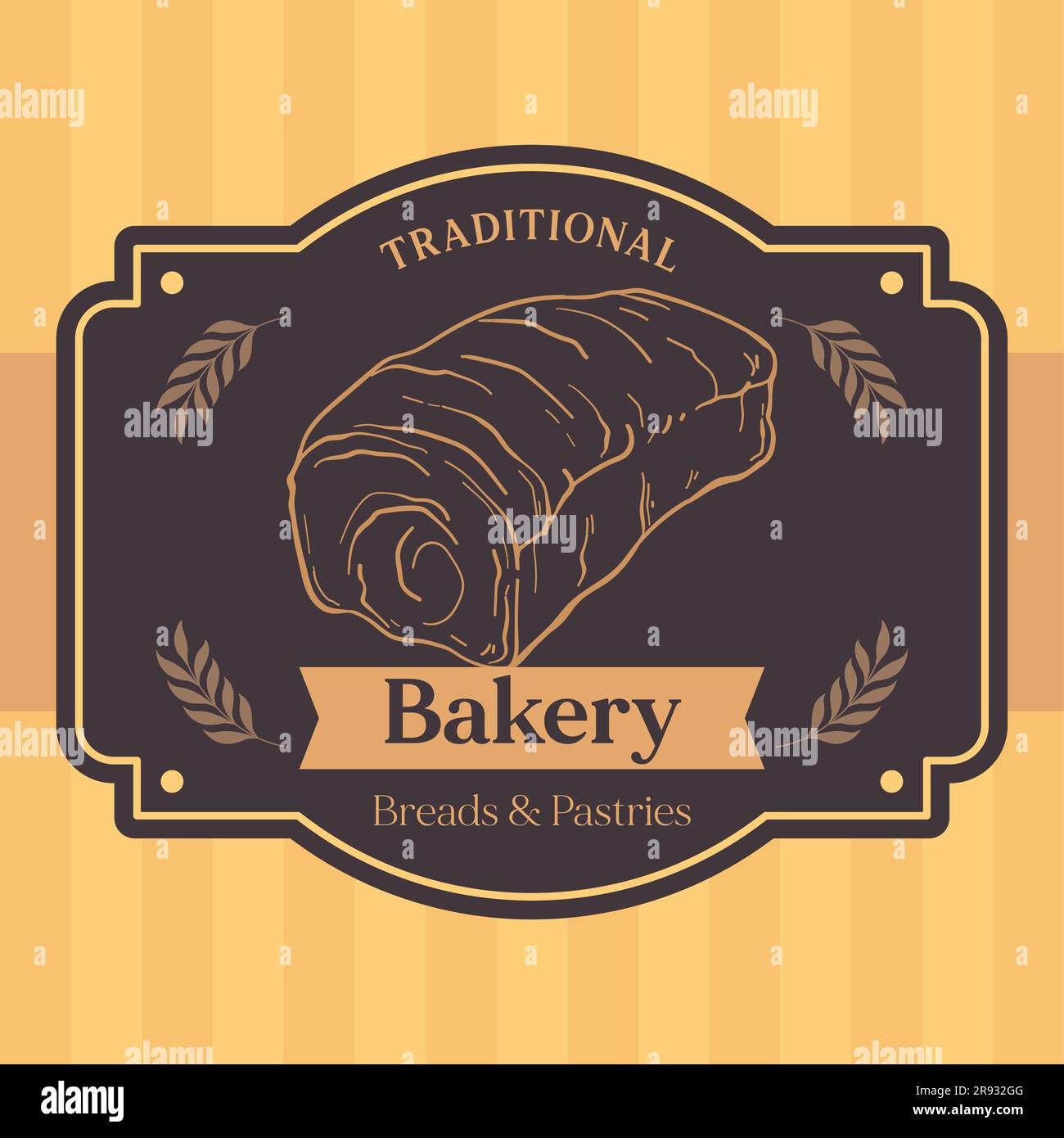 Isolated retro high quality premium bakery badge with a bread sketch ...