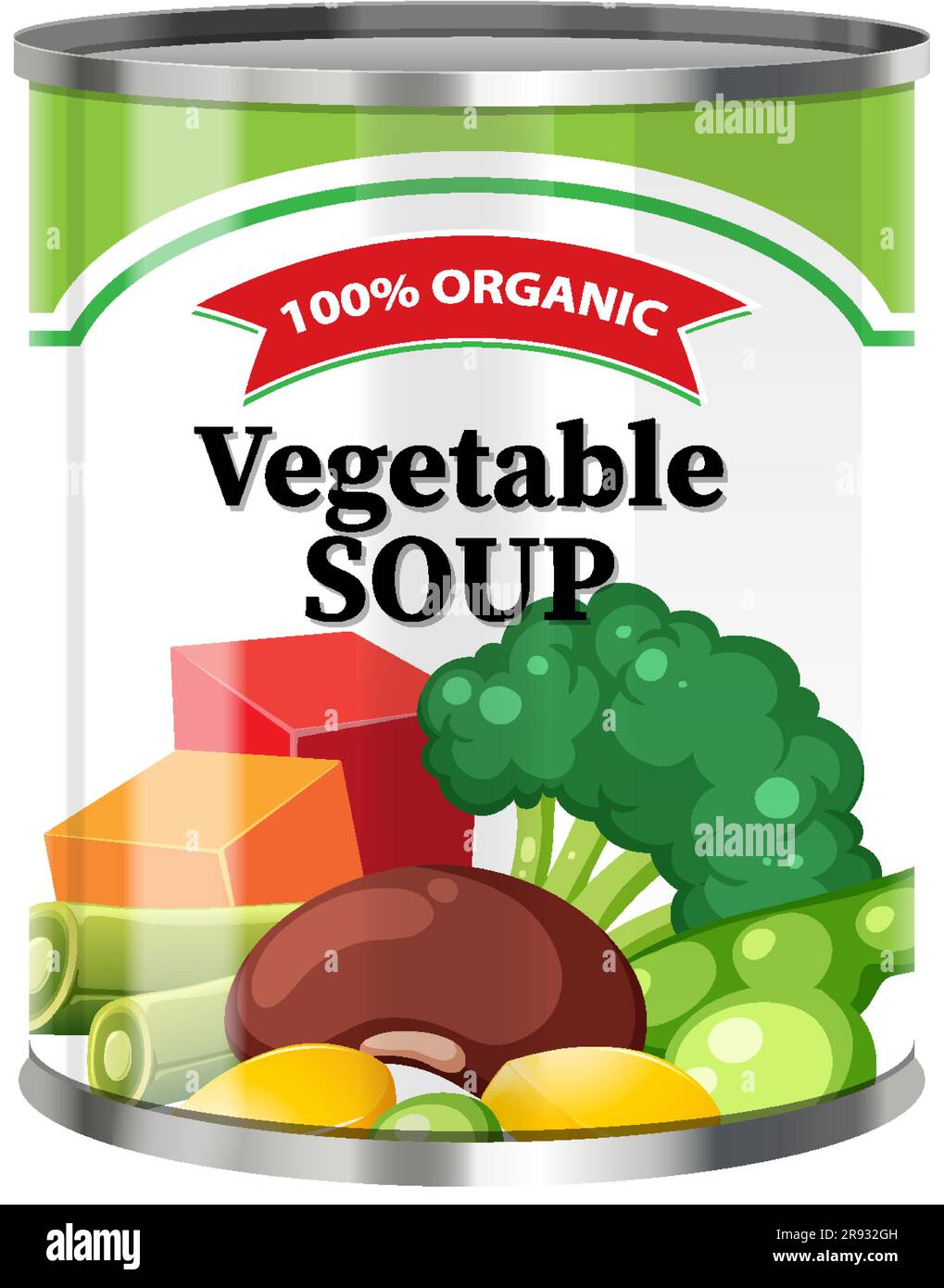 Vegetable Soup in Food Can Vector illustration Stock Vector Image & Art ...