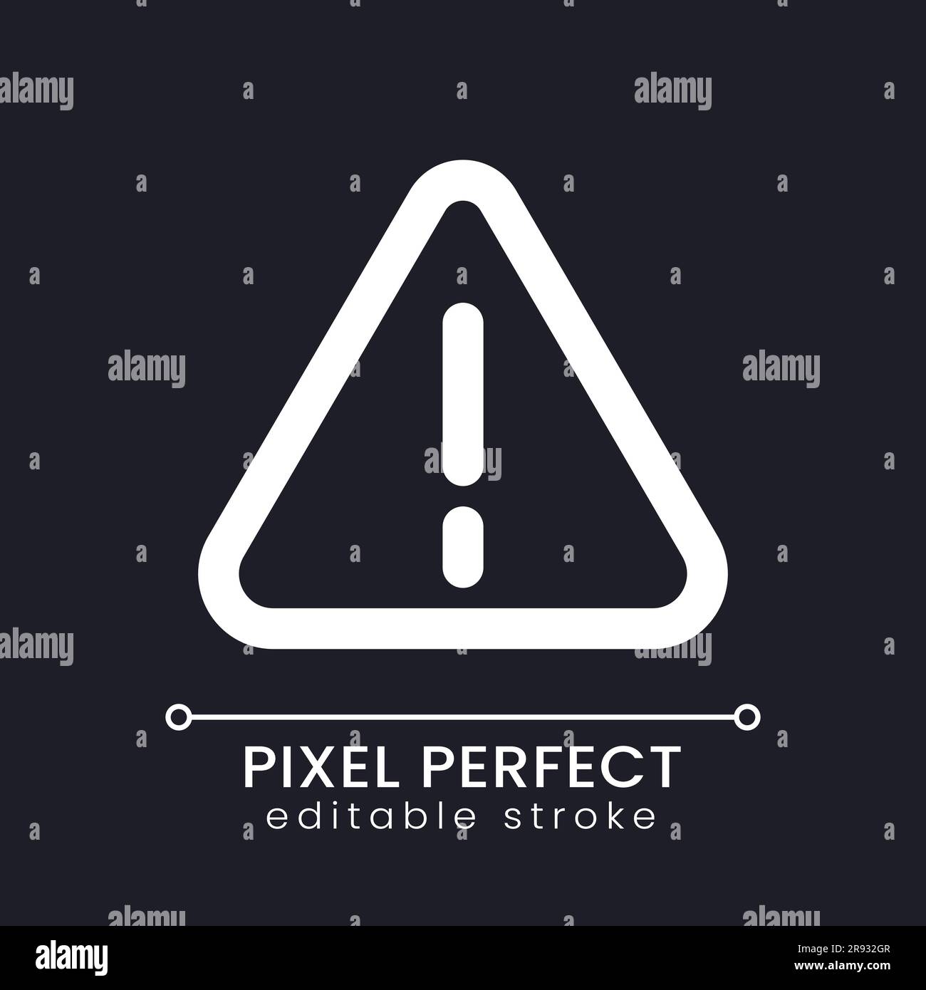 Caution sign pixel perfect white linear ui icon for dark theme Stock ...