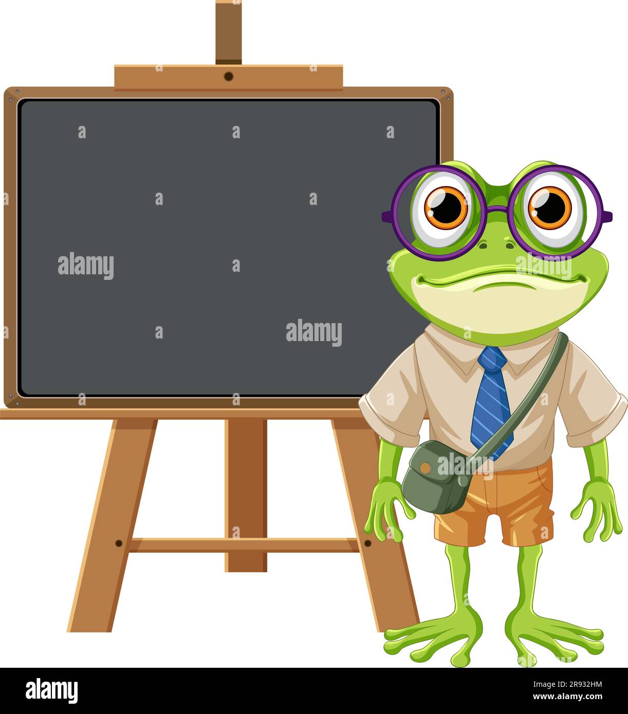 Student Frog Cartoon Character with Empty Board illustration Stock ...